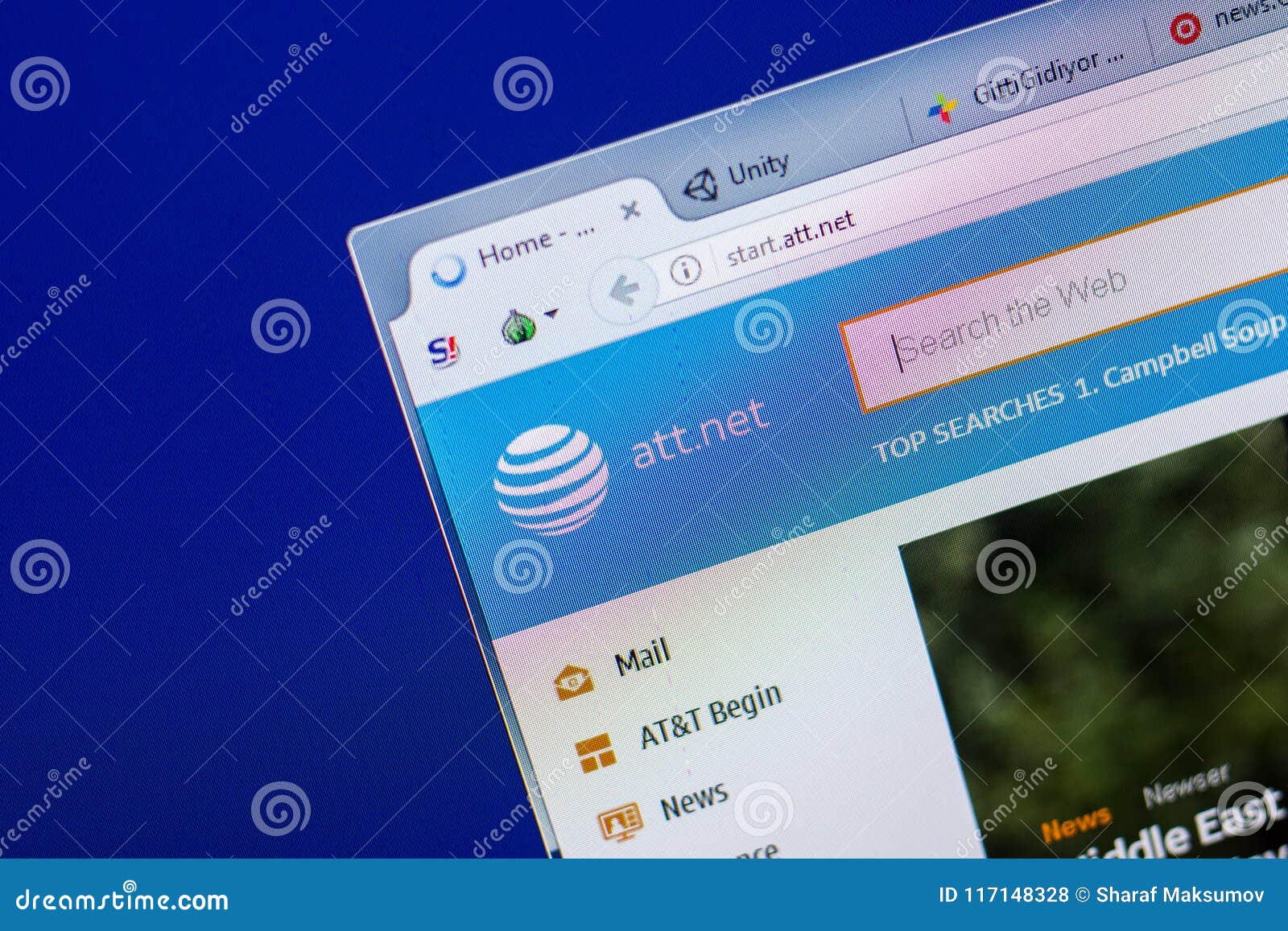 Ryazan, Russia - May 20, 2018: Homepage of ATT Website on the Display ...