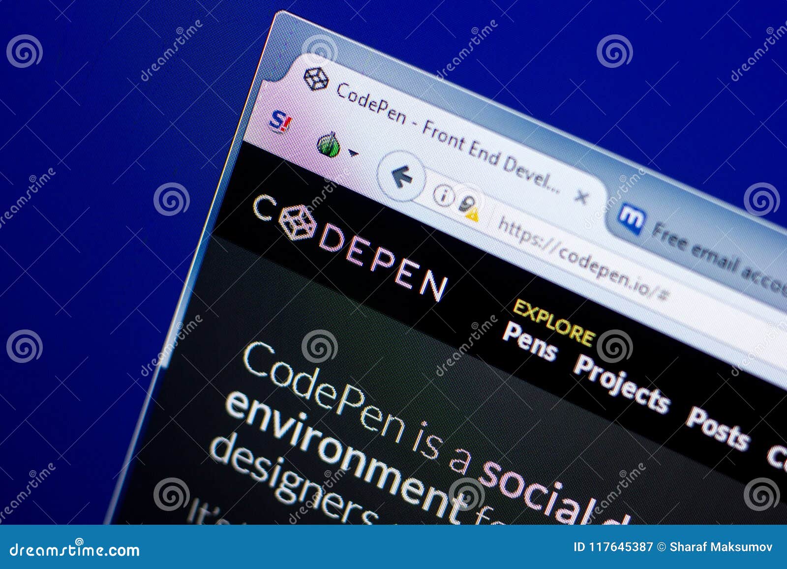 Ryazan, Russia - May 27, 2018: Homepage of CodePen Website on the ...