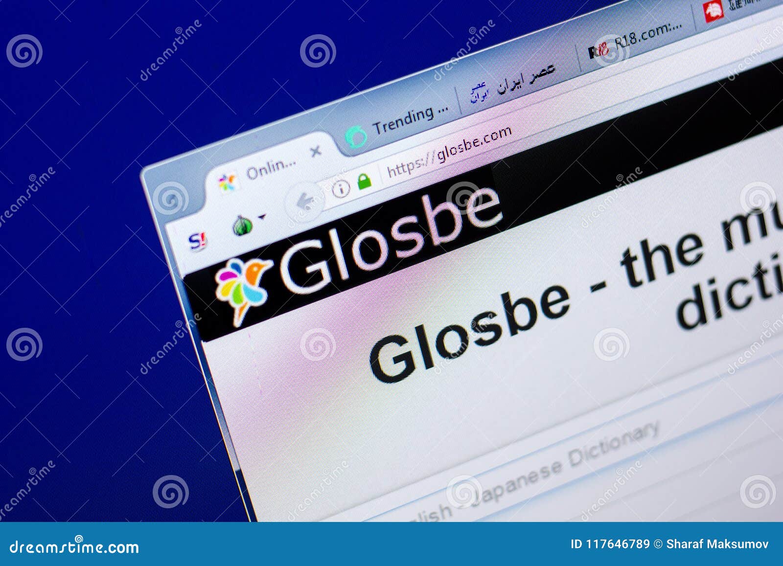 Ryazan, Russia - May 27, 2018: Homepage of Glosbe Website on the ...