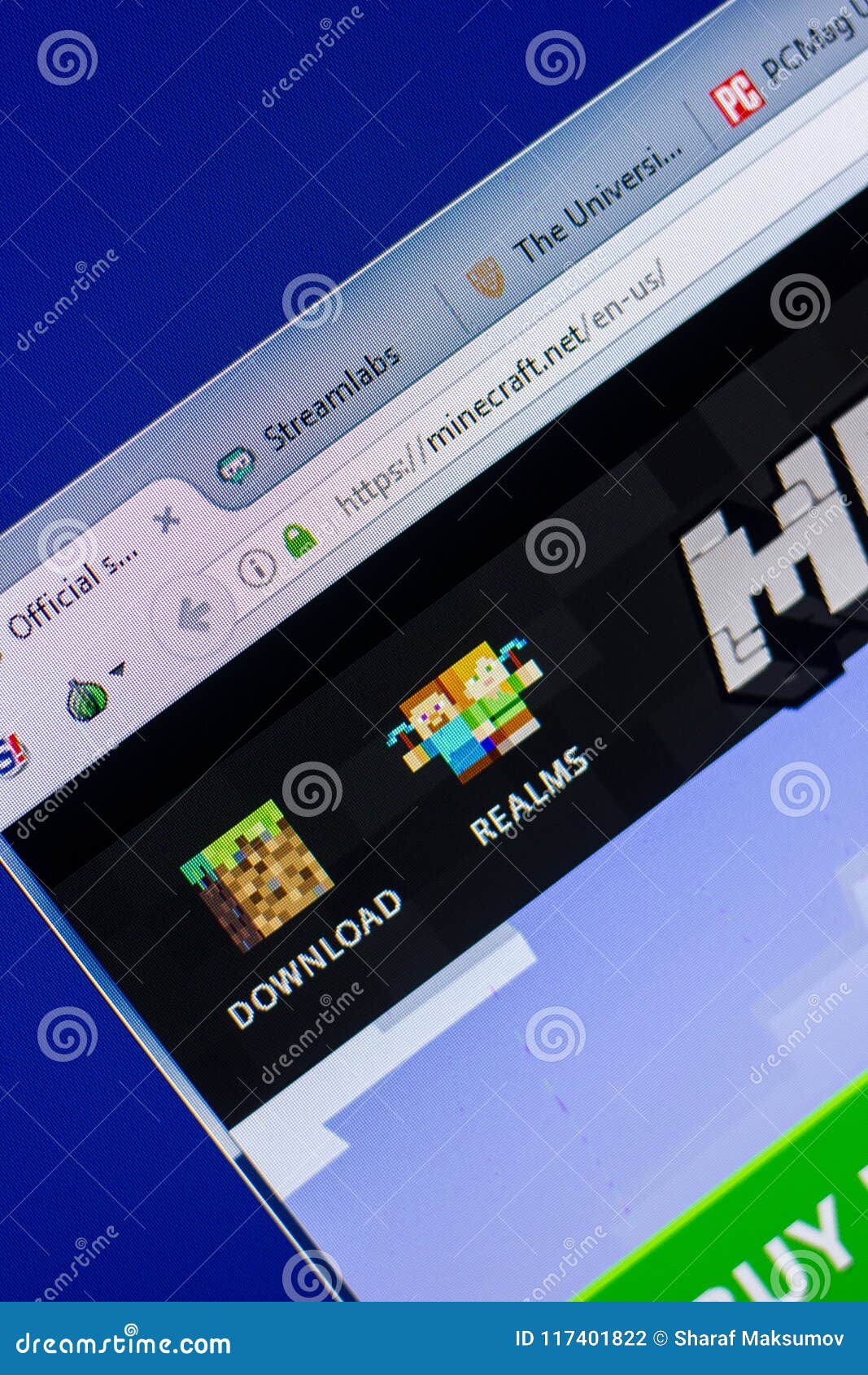 Ryazan, Russia - May 20, 2018: Homepage of MineCraft Website on the ...