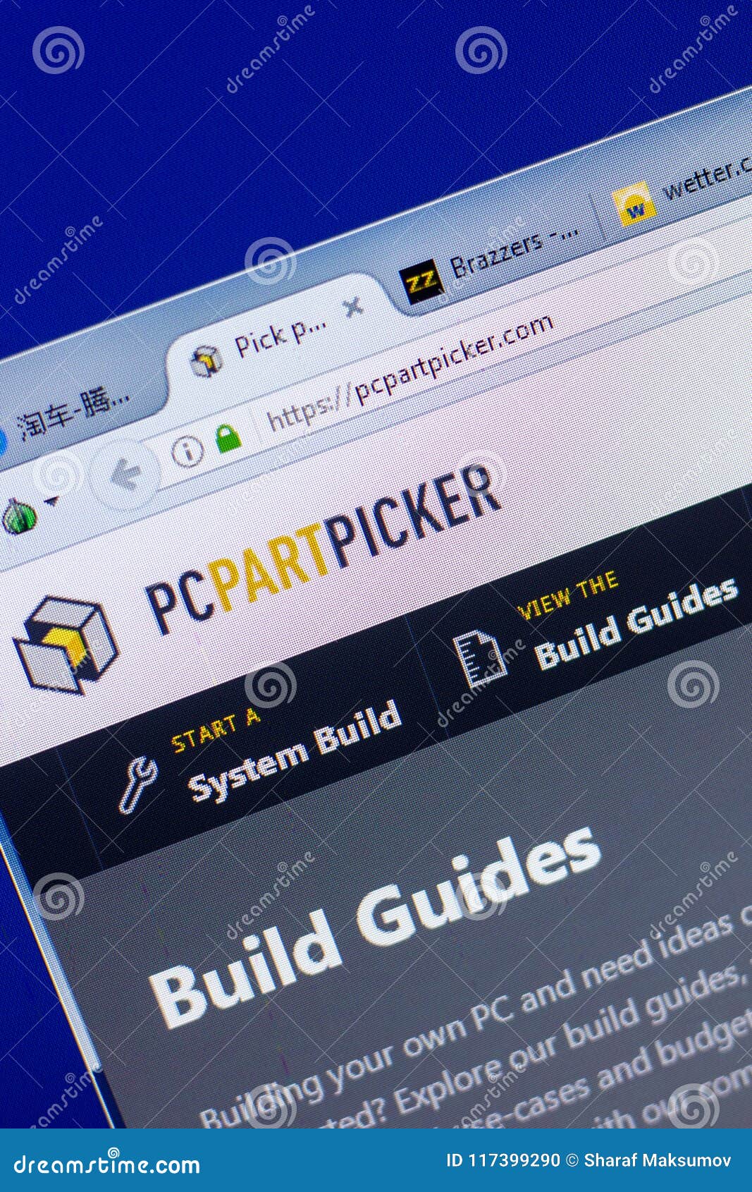 Ryazan, Russia - May 20, 2018: Homepage of PCpartpicker Website on the ...