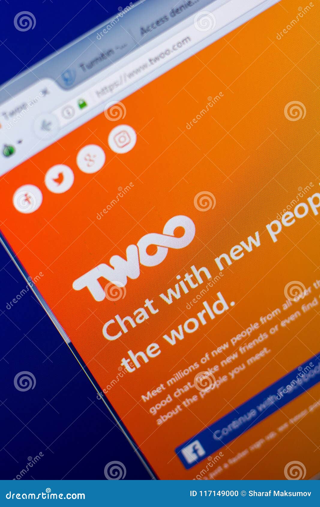 Ryazan, Russia - May 20, 2018: Homepage of Twoo Website on the Display ...