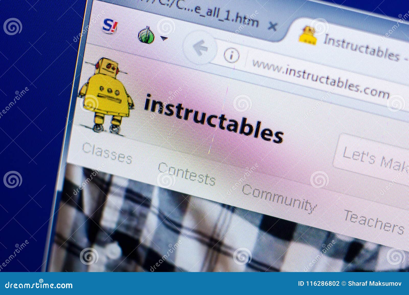 Ryazan, Russia - May 08, 2018: Instructables Website on the Display of PC, Url - Instructables ...