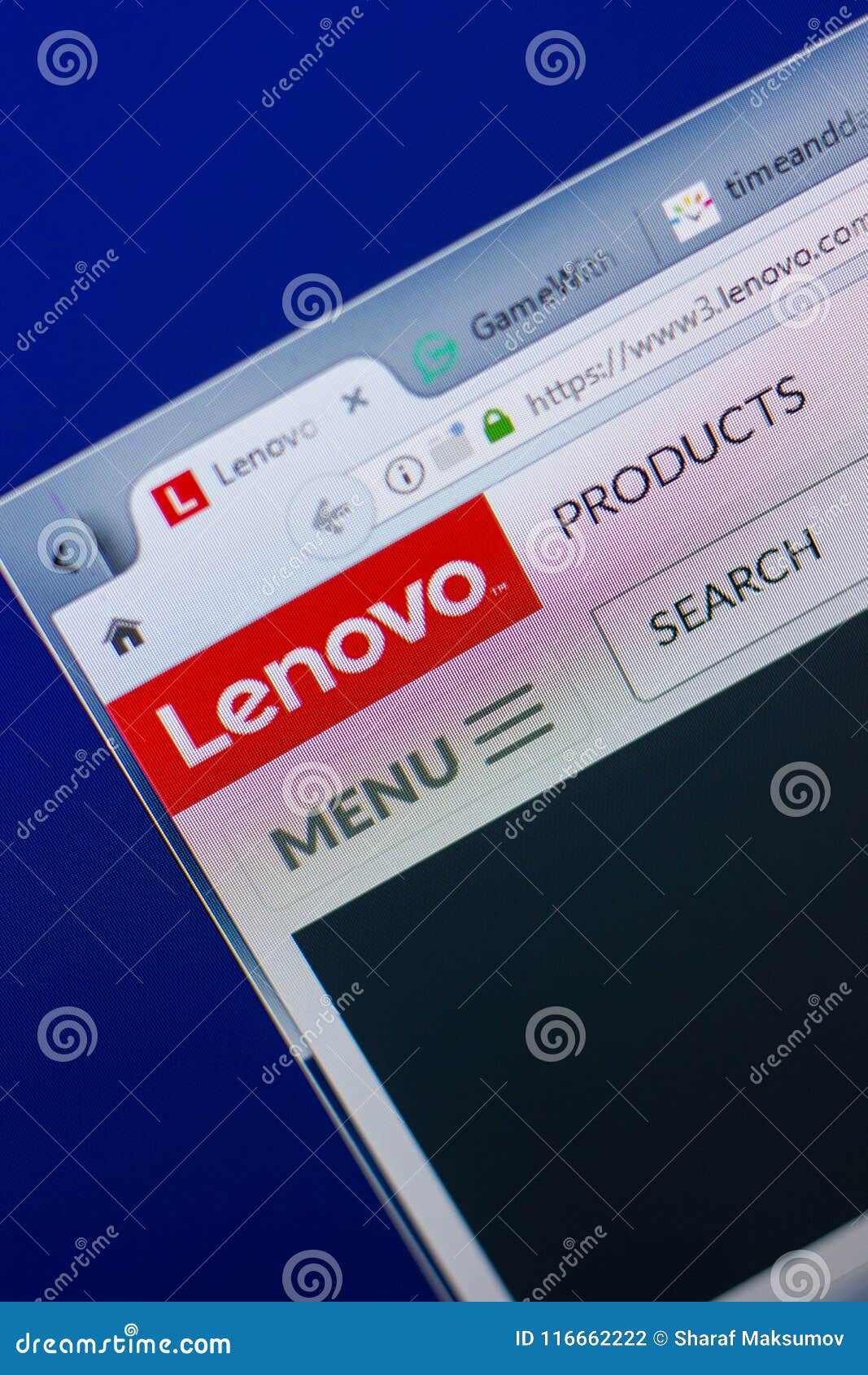 Ryazan, Russia - May 13, 2018: Lenovo Website on the Display of PC, Url ...