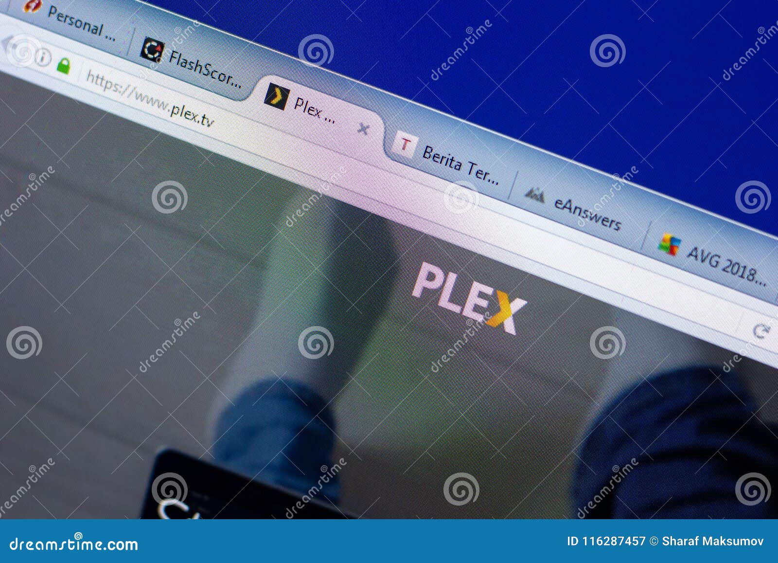 Ryazan, Russia - May 08, 2018: Plex Website on the Display of PC, Url ...