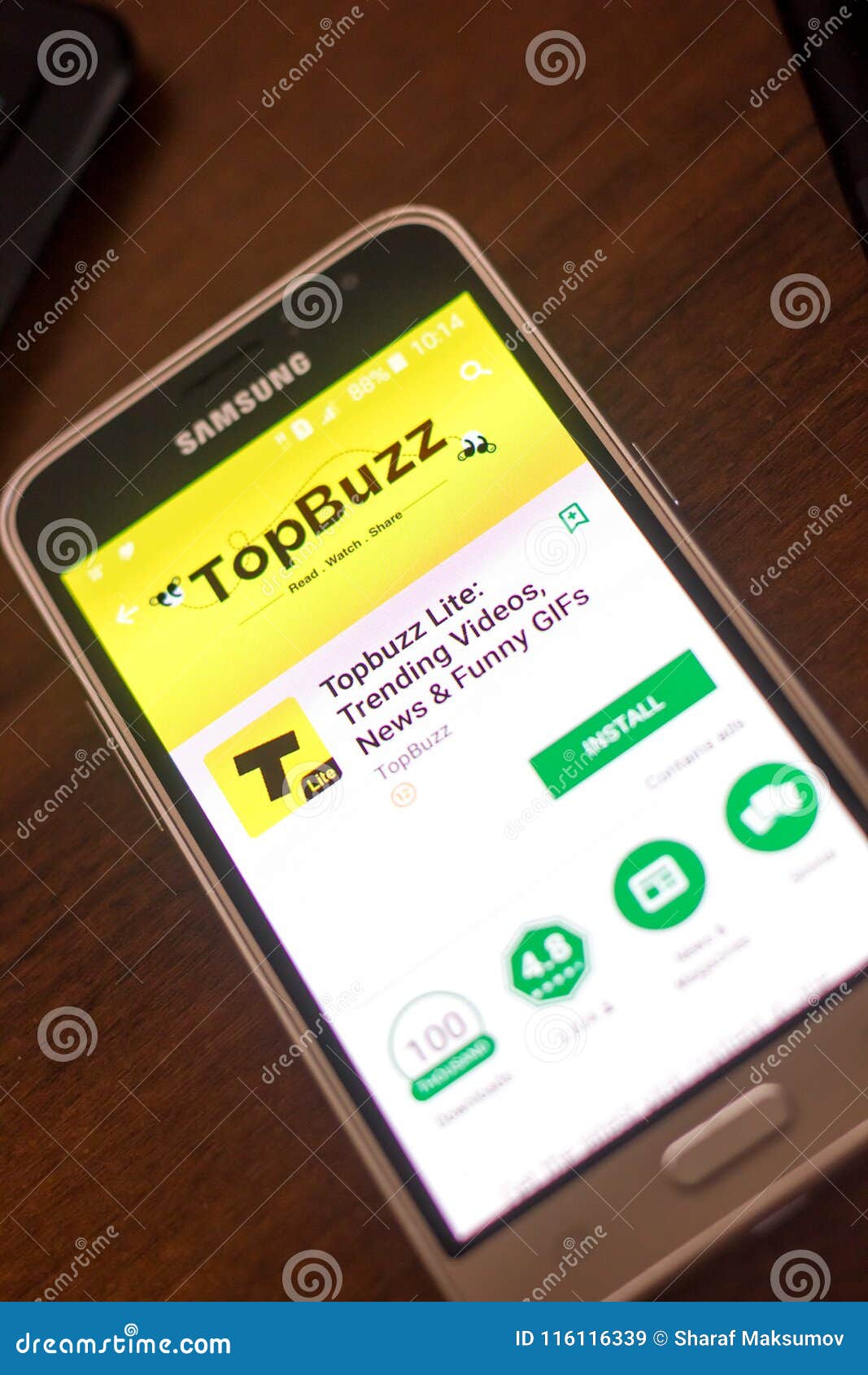 Ryazan, Russia - May 04, 2018: Topbuzz Lite Mobile App on the Display ...