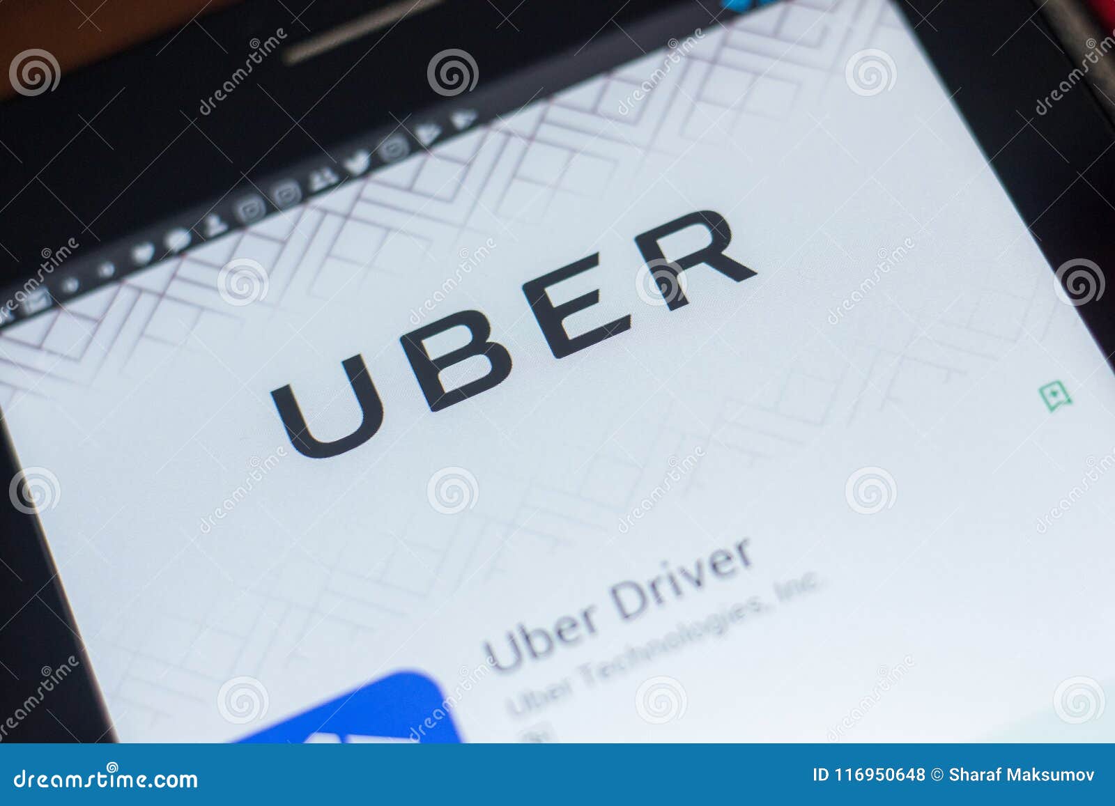 Ryazan, Russia - May 16, 2018: Uber Driver Mobile App on the Display of ...