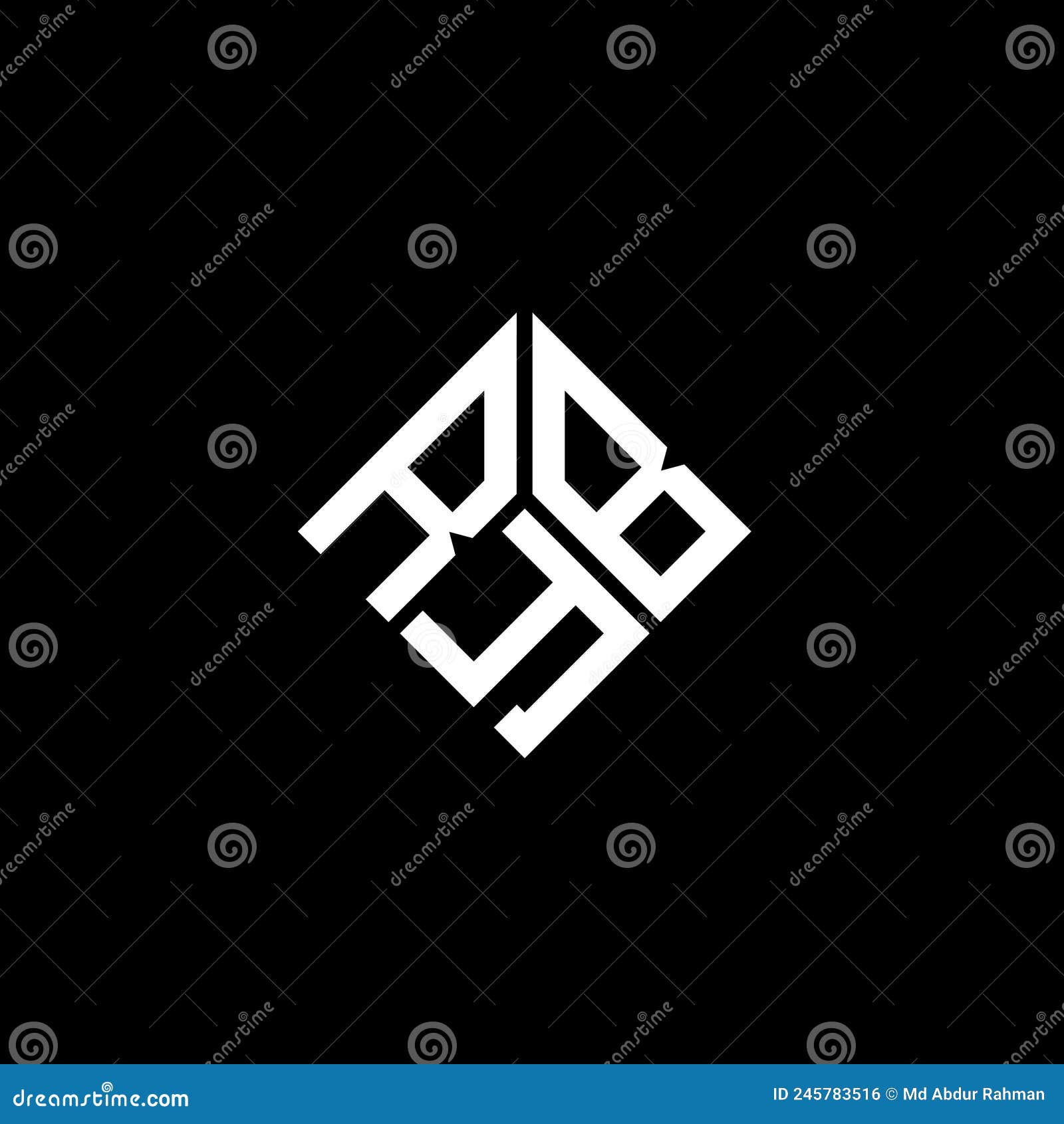 RYB Letter Logo Design On Black Background. RYB Creative Initials ...