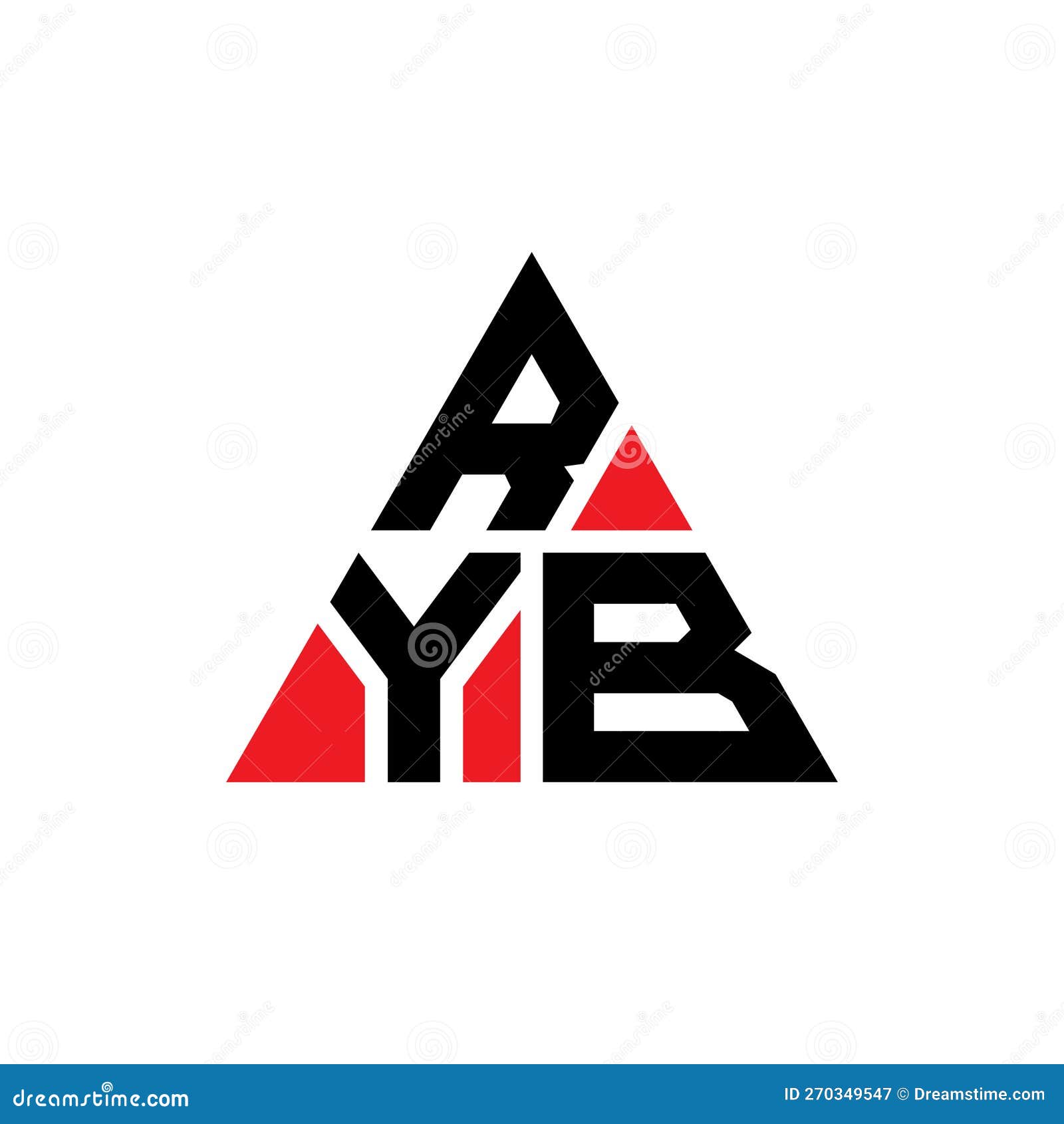 RYB Triangle Letter Logo Design with Triangle Shape. RYB Triangle Logo Design Monogram Stock ...