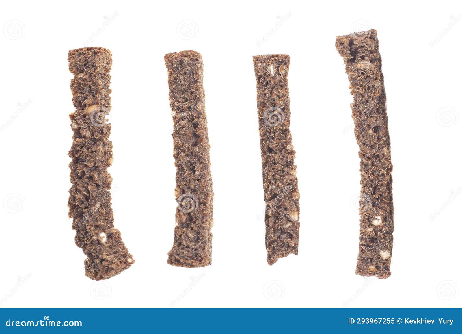 Rye Bread Crackers Isolated on White, Top View Stock Image - Image of ...