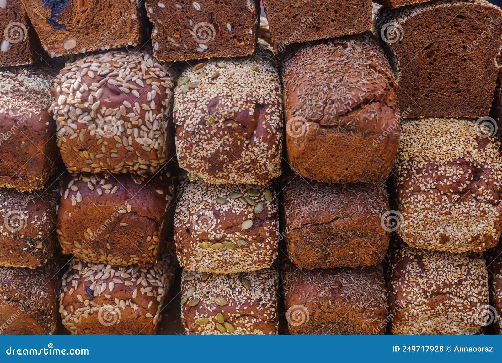 Rye Bread with Different Additives at the City Fair. Stock Photo ...