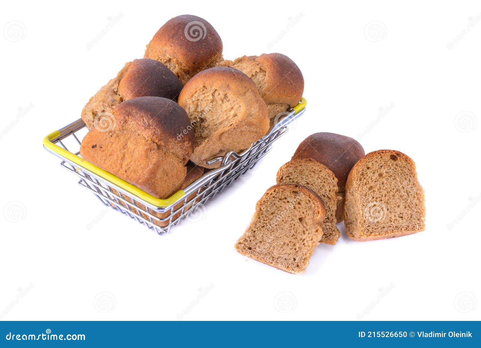 Rye Bread with Garlic is Isolated on a White Background, Selective ...