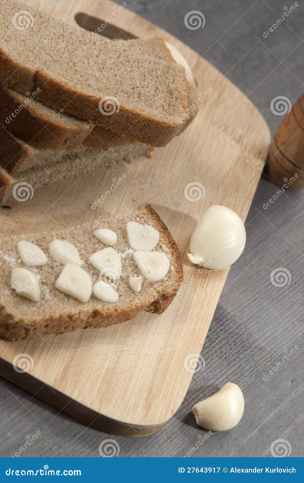 Rye Bread with Garlic and Salt Stock Image - Image of pieces, slab ...