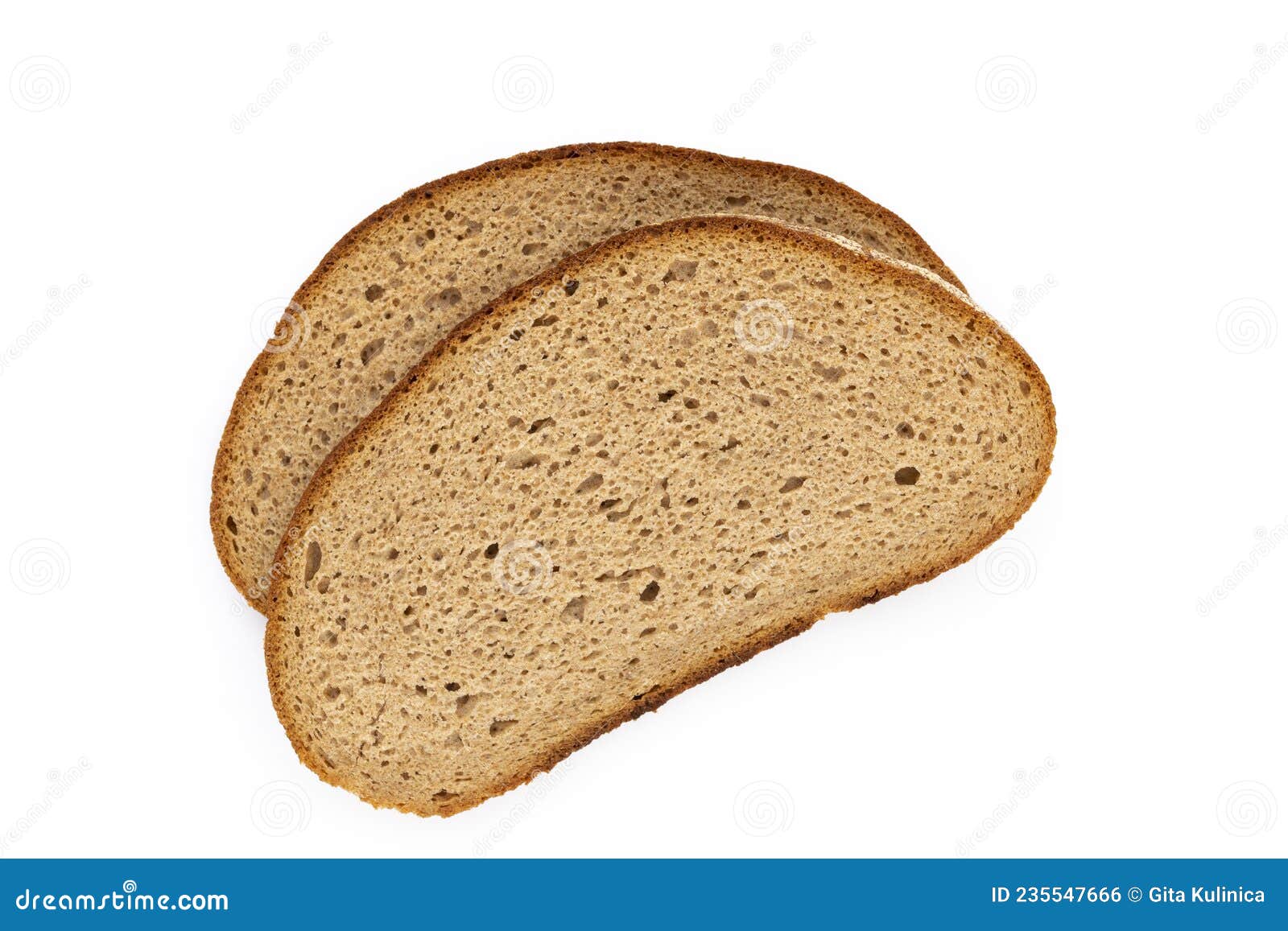 Rye Bread Isolated on White Background Stock Photo - Image of bread ...