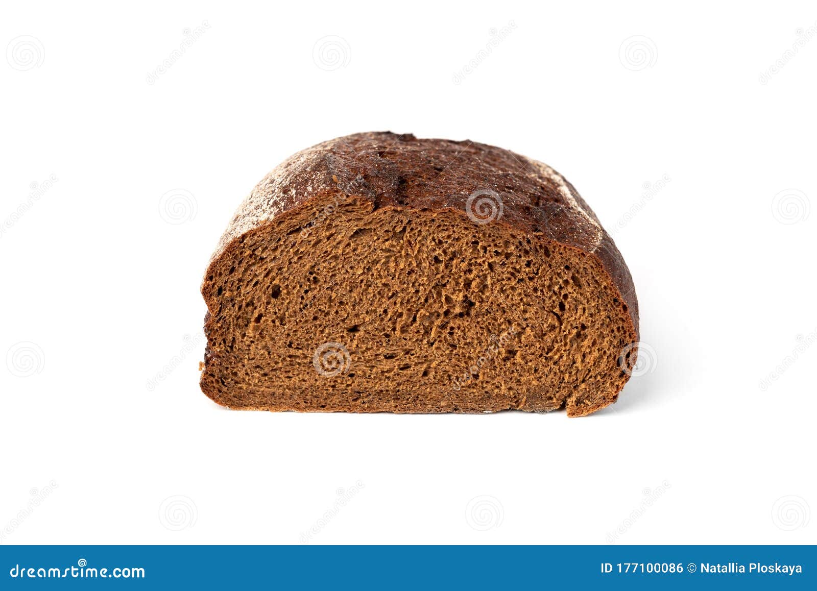 Rye Bread Isolated on White Background Stock Photo - Image of grain ...