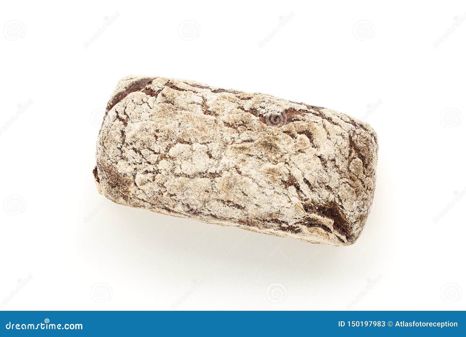 Rye Bread Isolated on White Background, Top View Stock Image - Image of ...