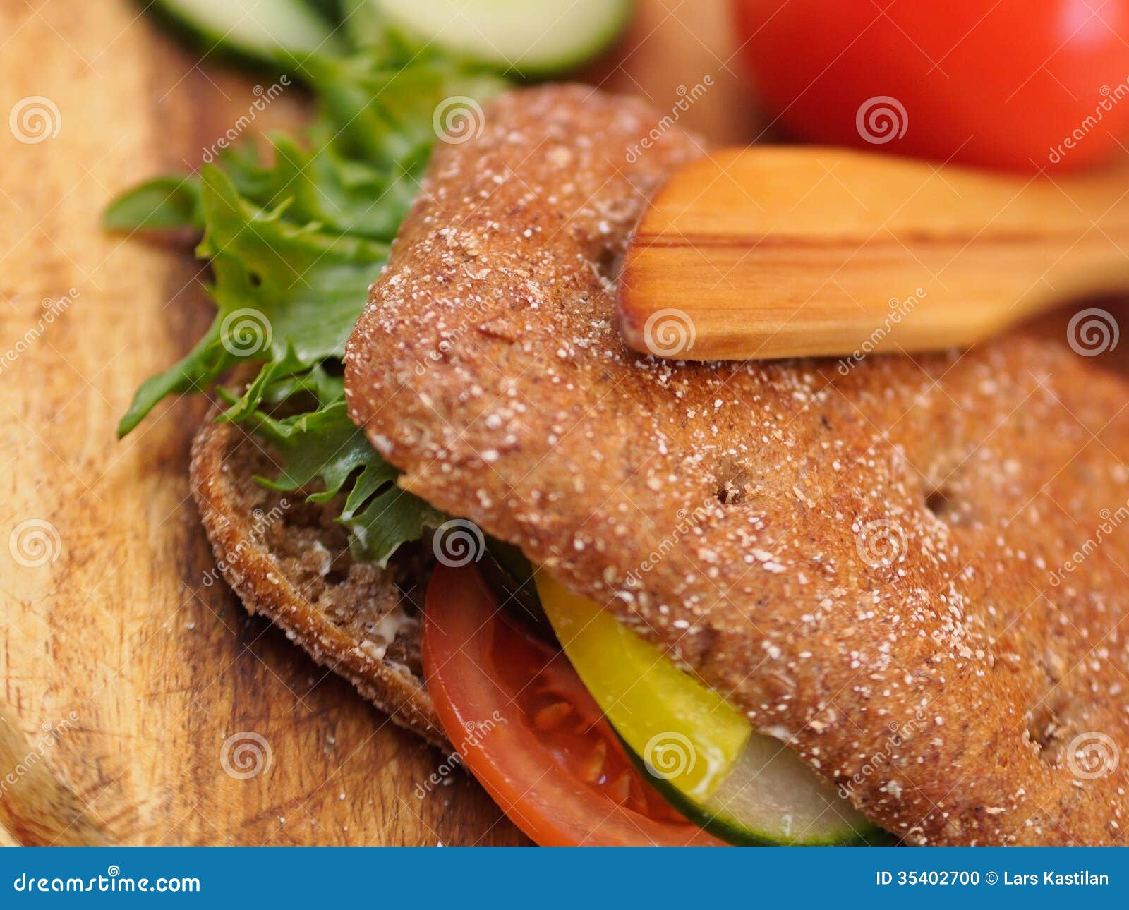 Rye Bread Sandwich stock photo. Image of yellow, green - 35402700