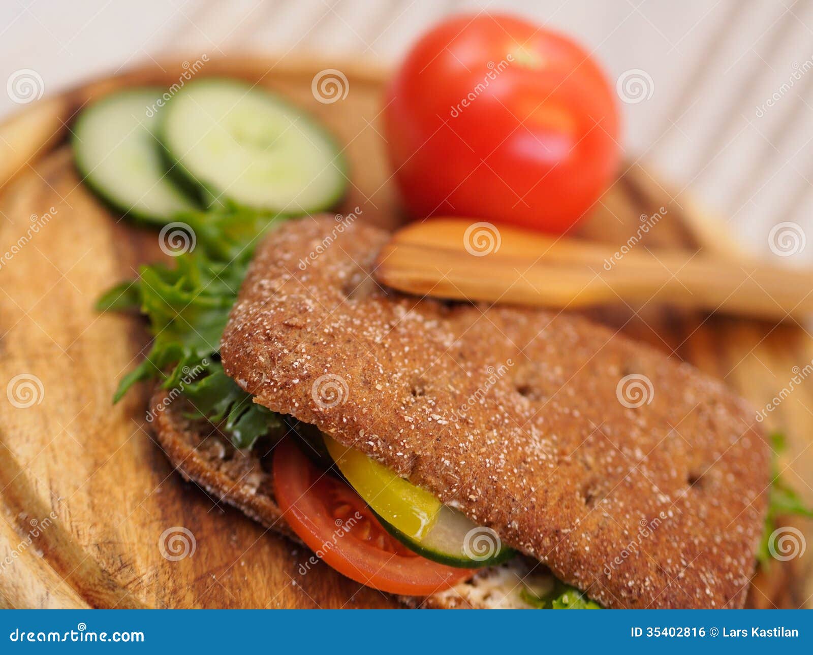 Rye Bread Sandwich stock photo. Image of table, buttery - 35402816