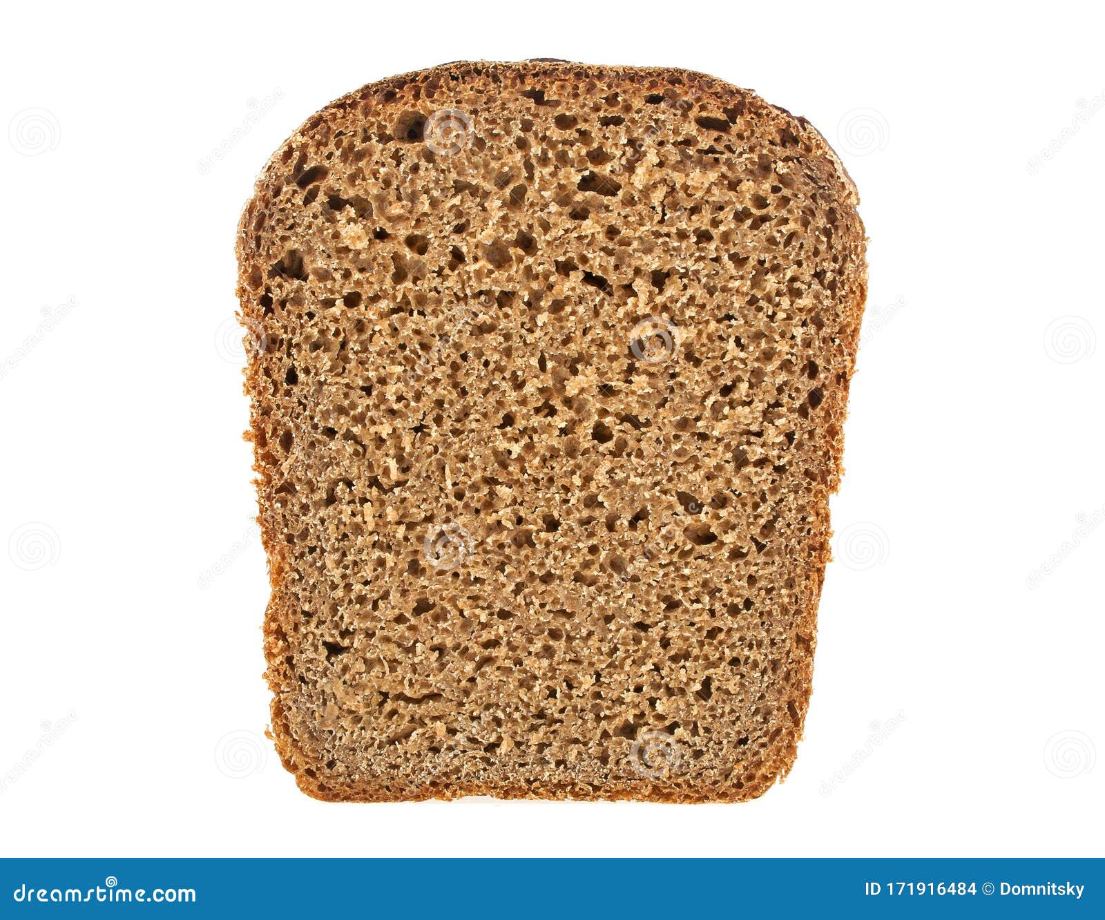 Rye Bread Slice Isolated on White Background Stock Photo - Image of ...