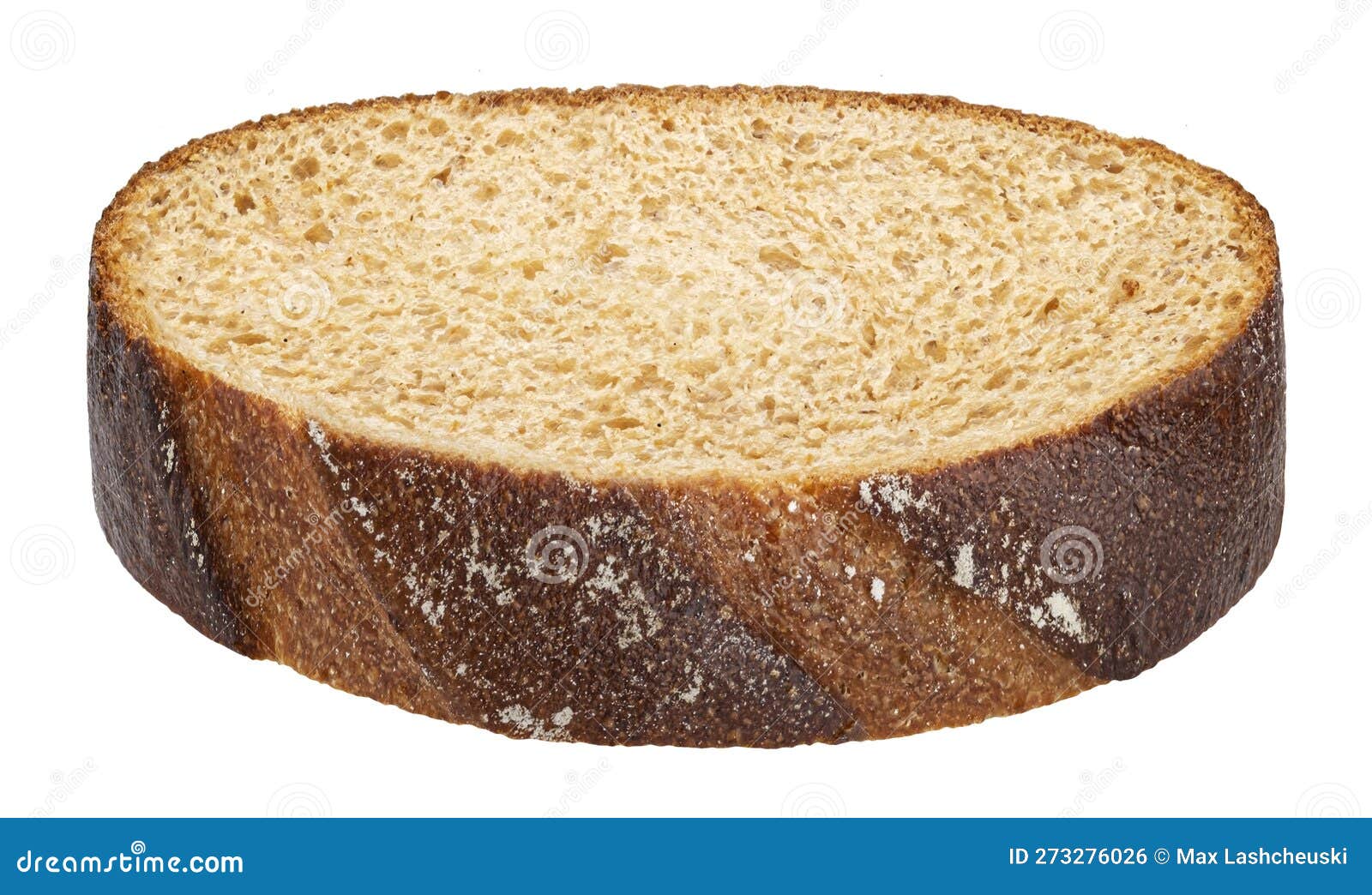 Rye Bread Slice Isolated on White Background, Full Depth of Field Stock ...