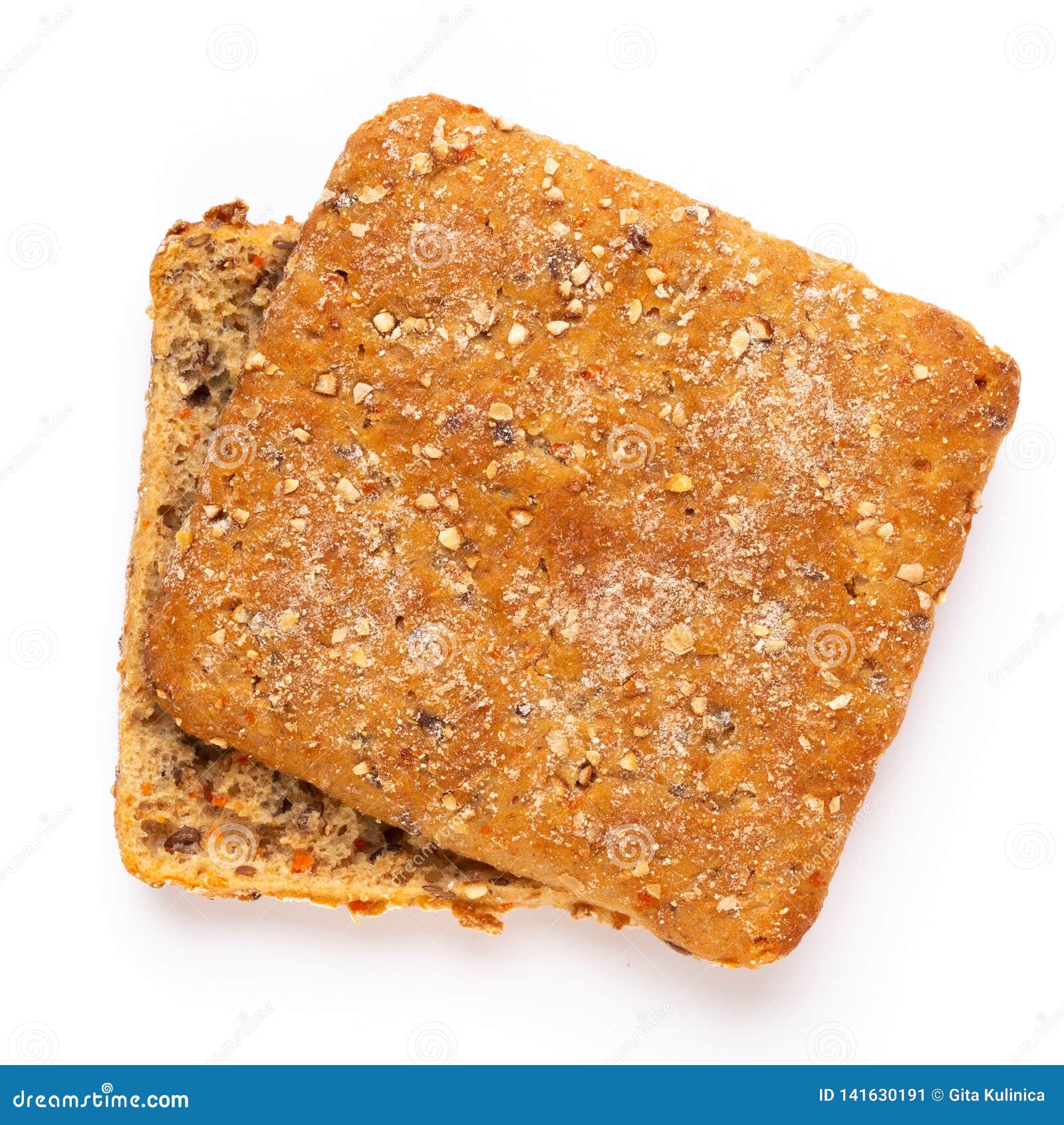 Rye Bread Slice on a White Background Stock Image - Image of background ...