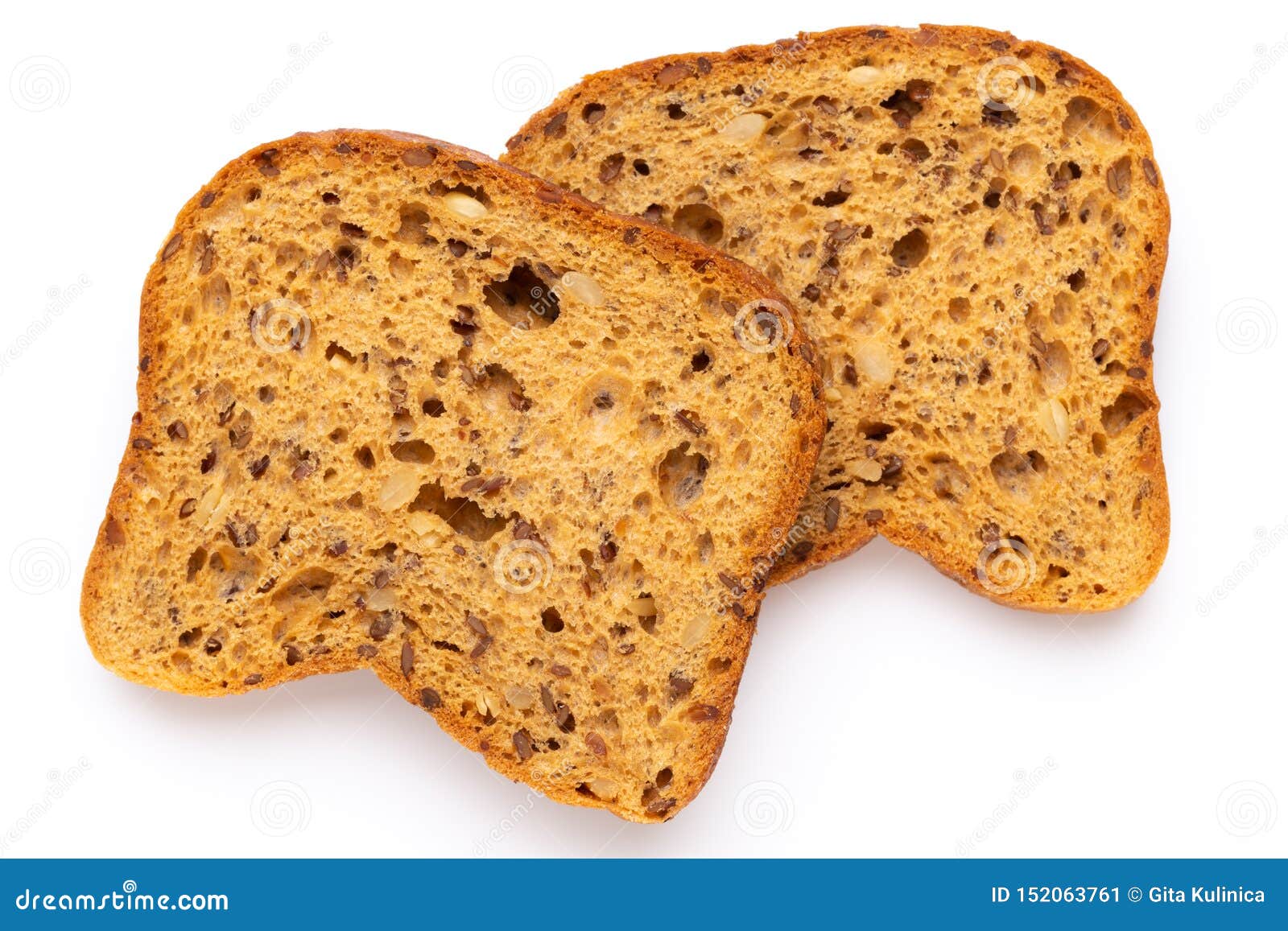 Rye Bread Slice on a White Background Stock Image - Image of healthy ...