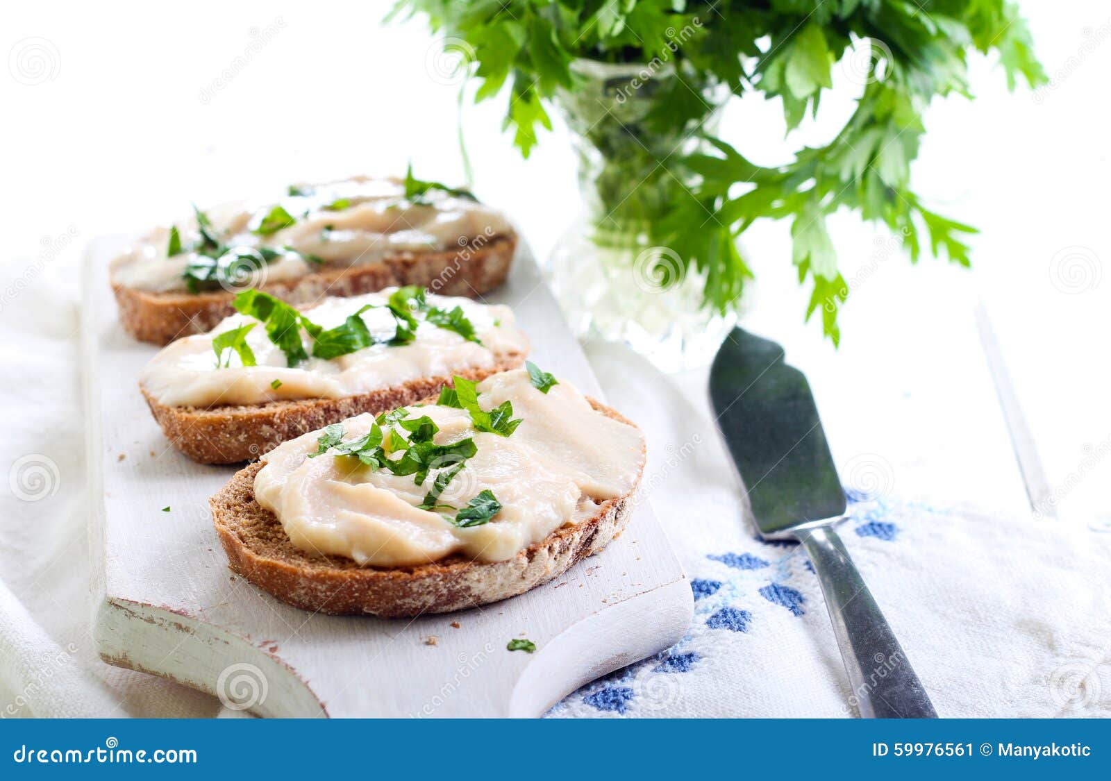 Rye Bread Slices with Chicken Pate Spread Stock Image - Image of toast ...