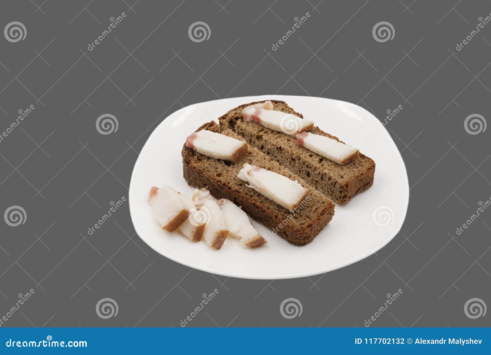 Rye Bread and Slices of Fat. Stock Photo - Image of lard, portion ...