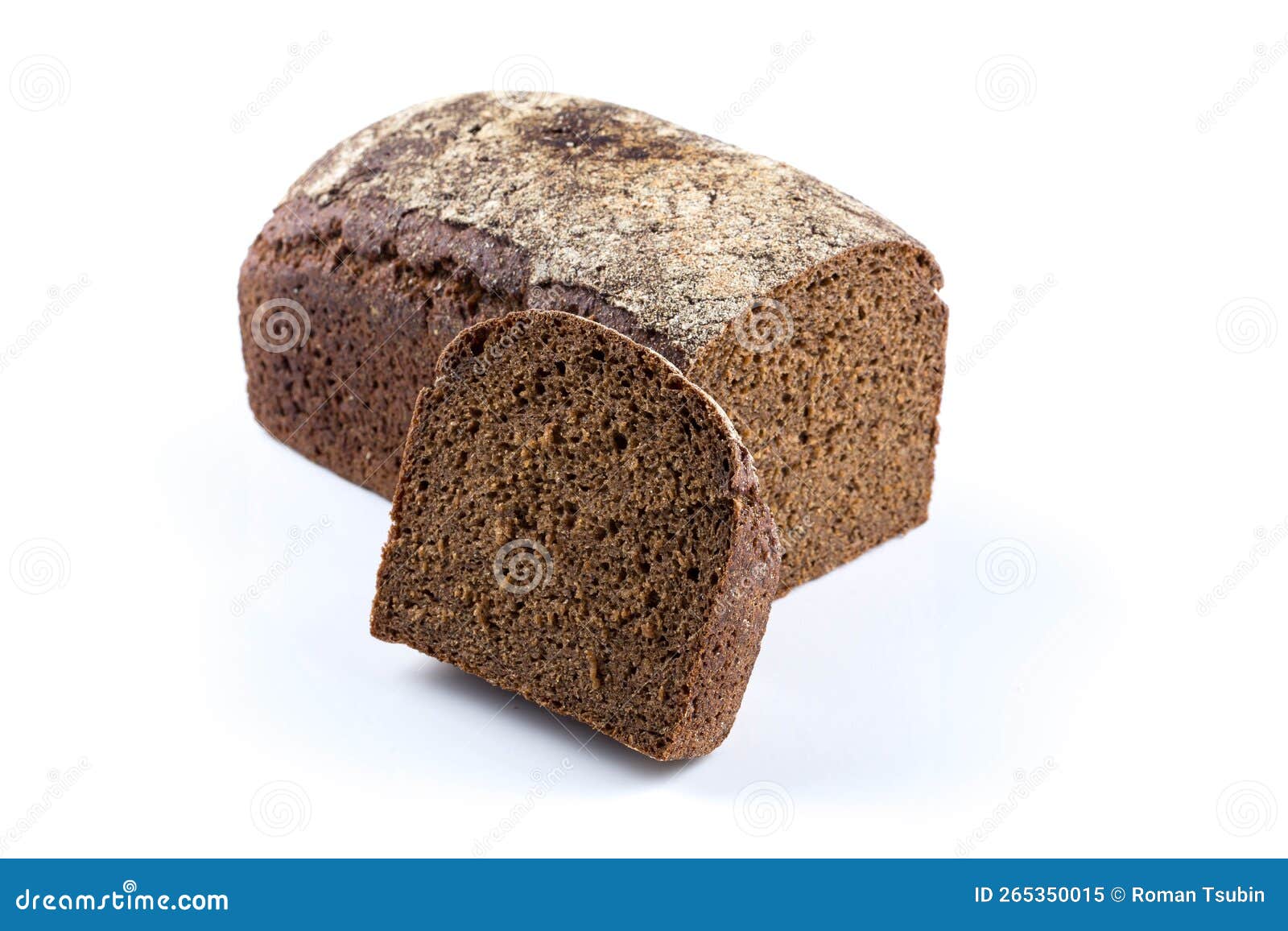 Rye Bread Slices Isolated on White Background Stock Image - Image of ...