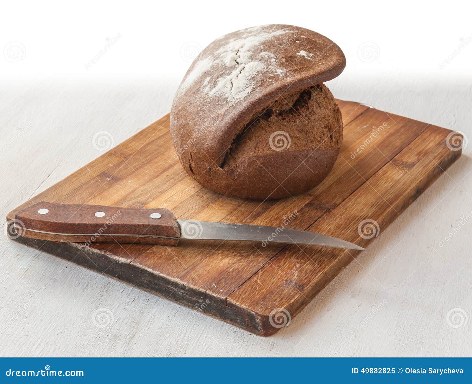 Rye Bread Tabatiere on a Cutting Board Stock Image - Image of brown ...