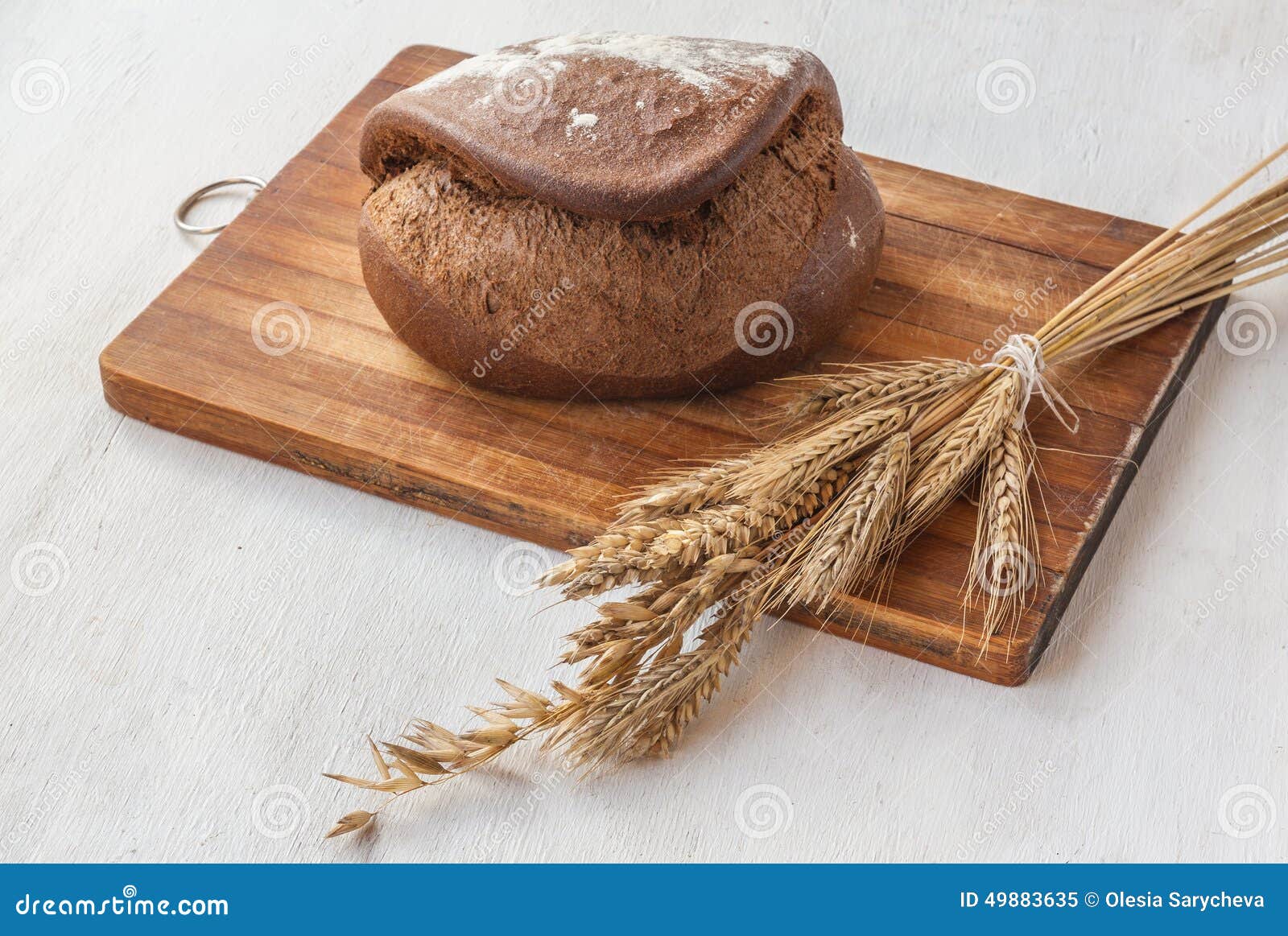 Rye Bread Tabatiere on a Cutting Board Stock Image - Image of rural ...