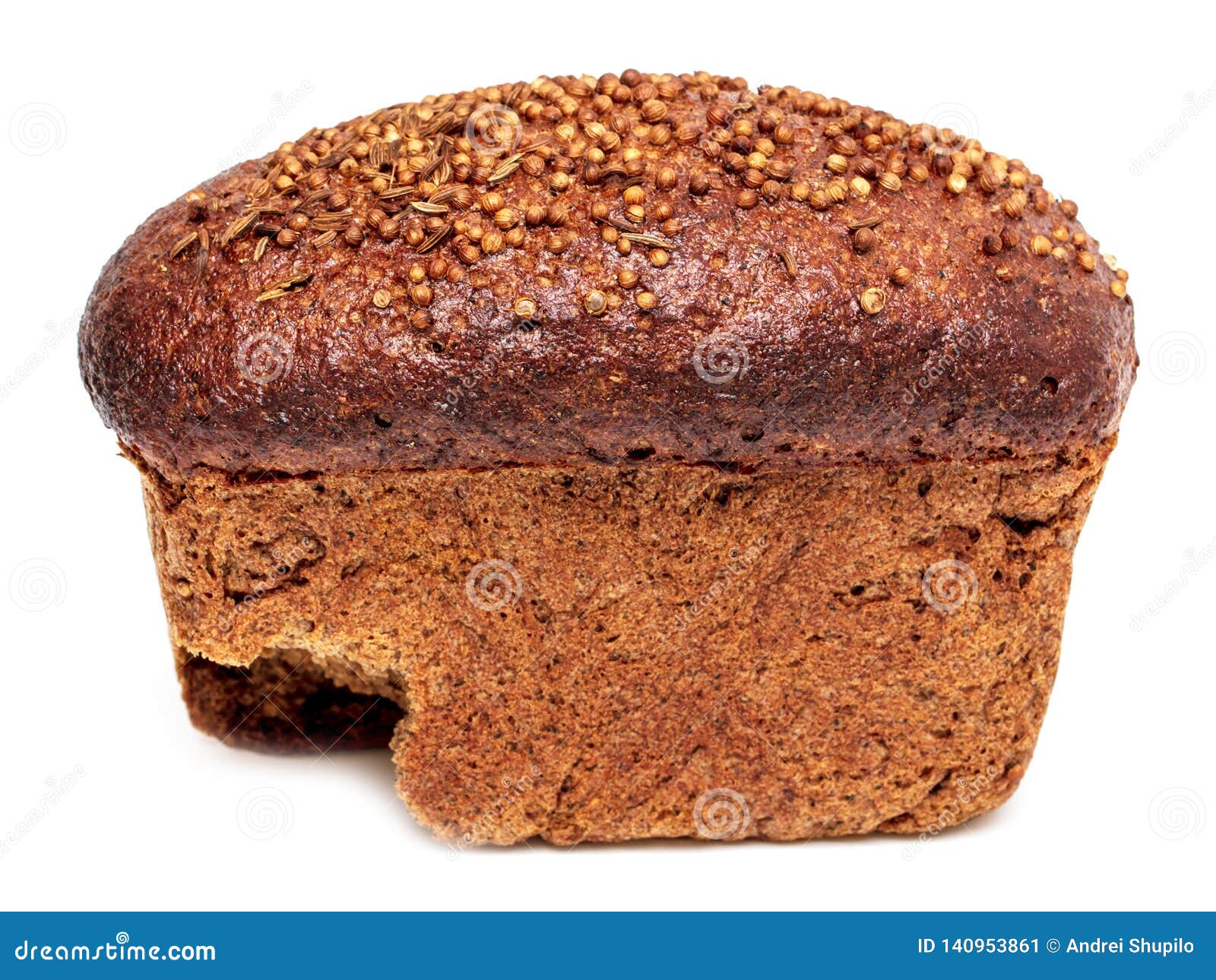 Rye Bread on a White Background Stock Image - Image of slice ...