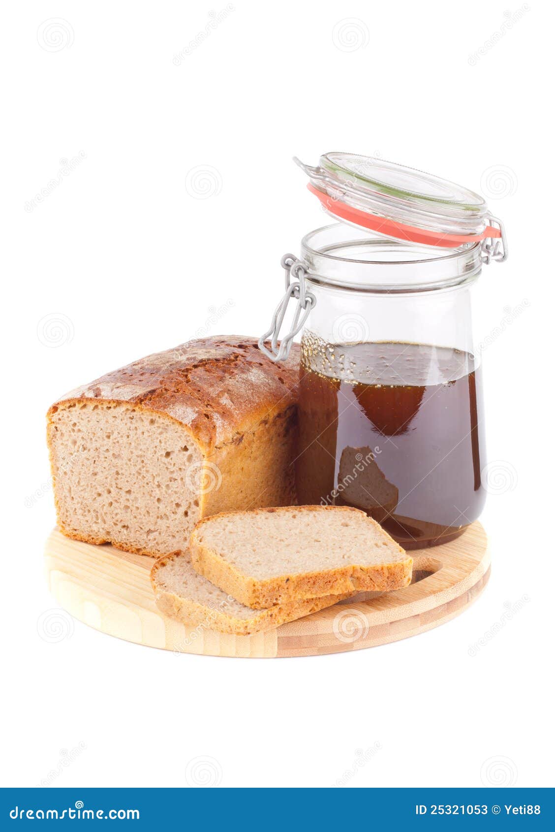Rye-Brot mit Honig stockbild. Bild von bäckerei, markup - 25321053
