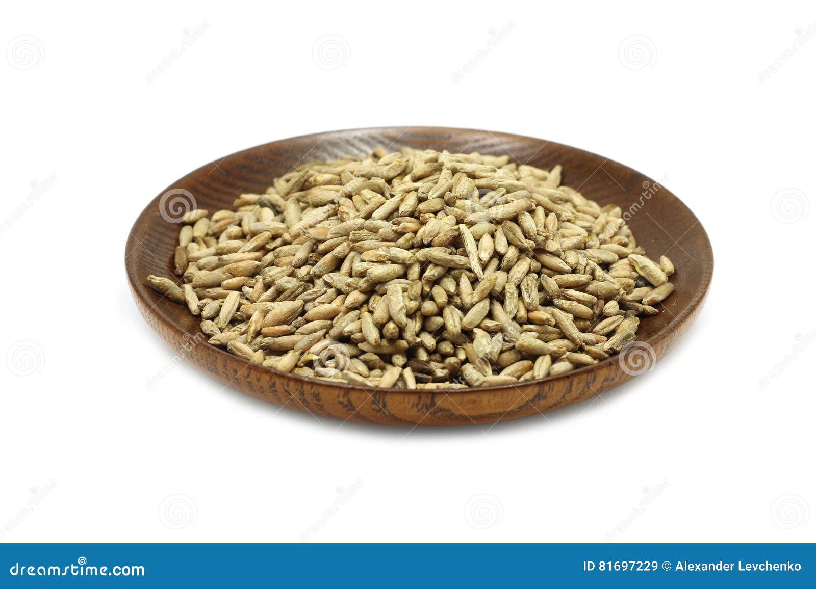 Rye Grain in a Wooden Plate Stock Image - Image of proteins, component ...