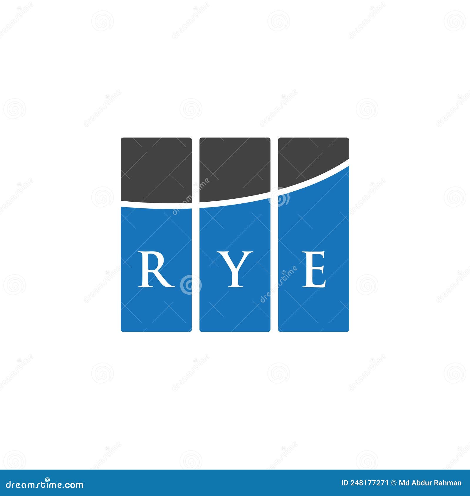 RYE Letter Logo Design on WHITE Background. RYE Creative Initials ...