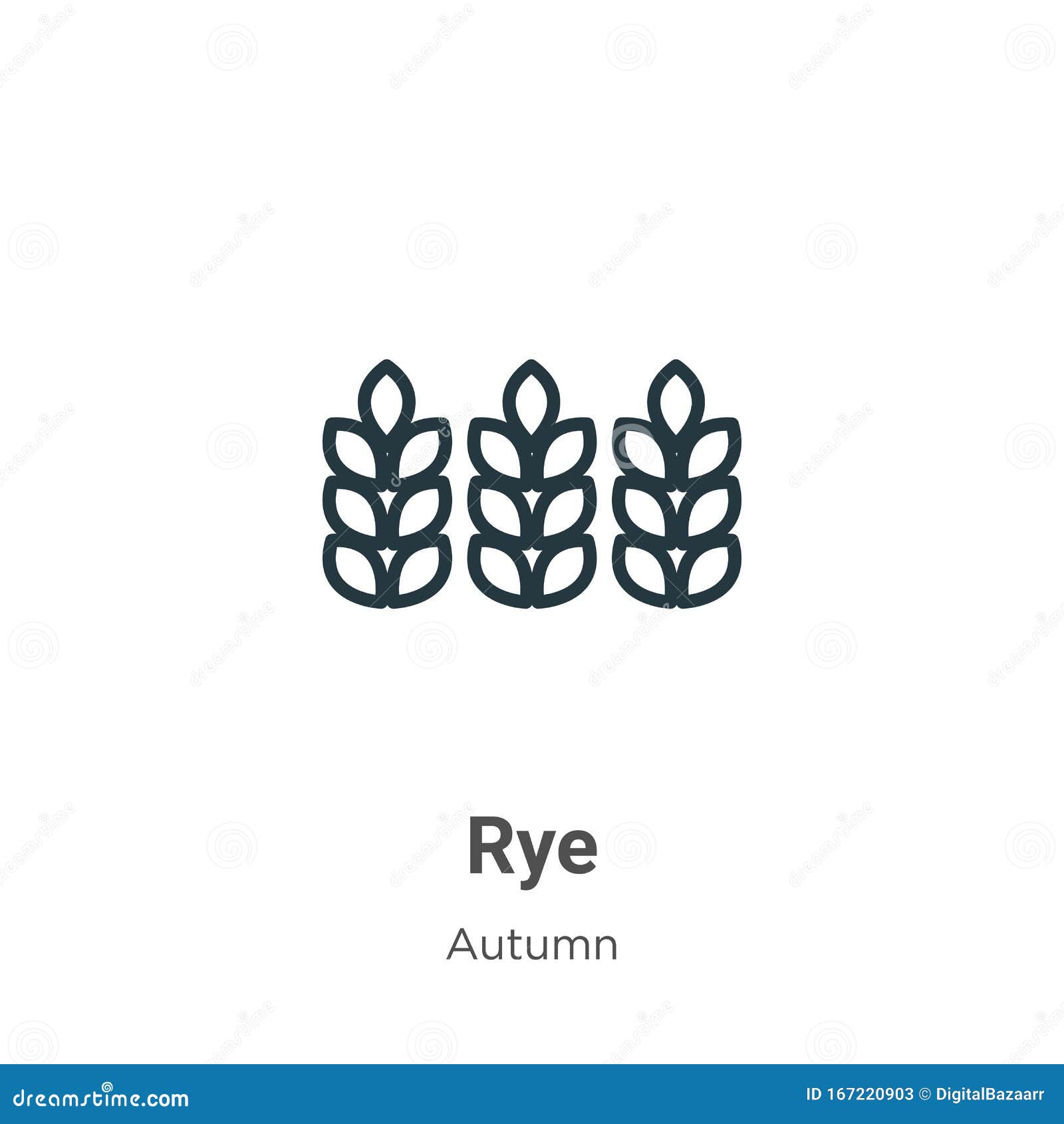 Rye Outline Vector Icon. Thin Line Black Rye Icon, Flat Vector Simple ...