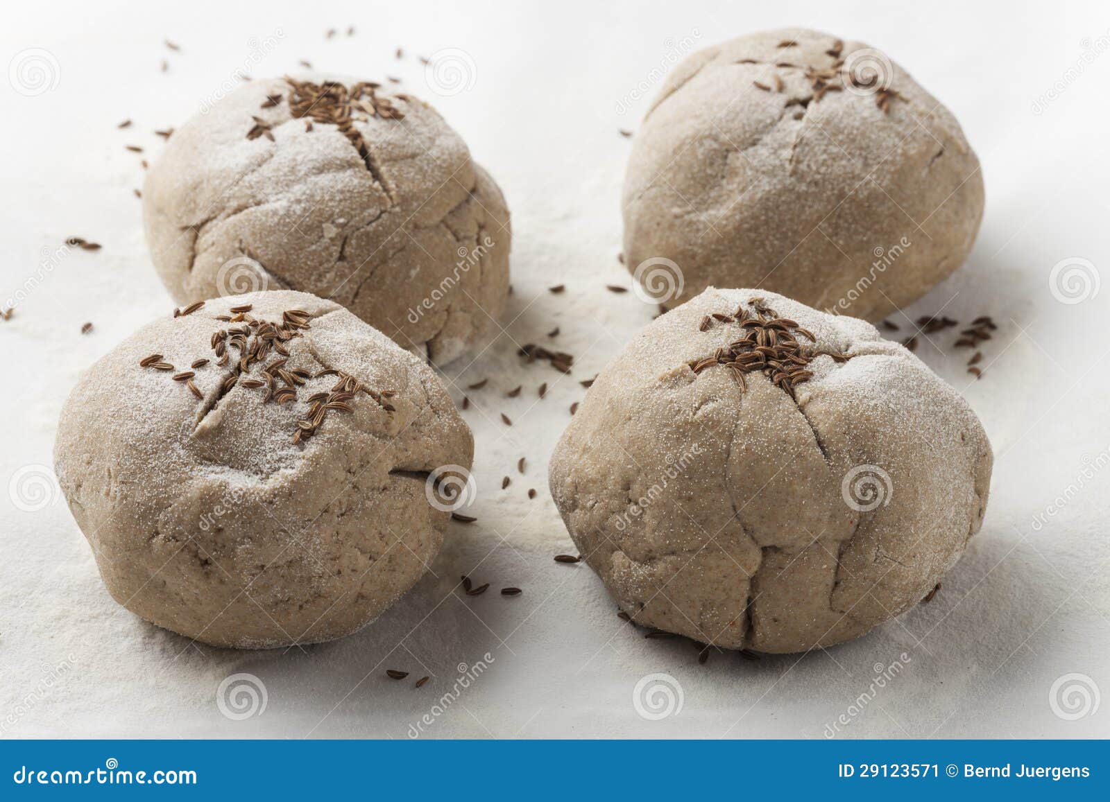 Rye rolls stock image. Image of bakery, caraway, four - 29123571