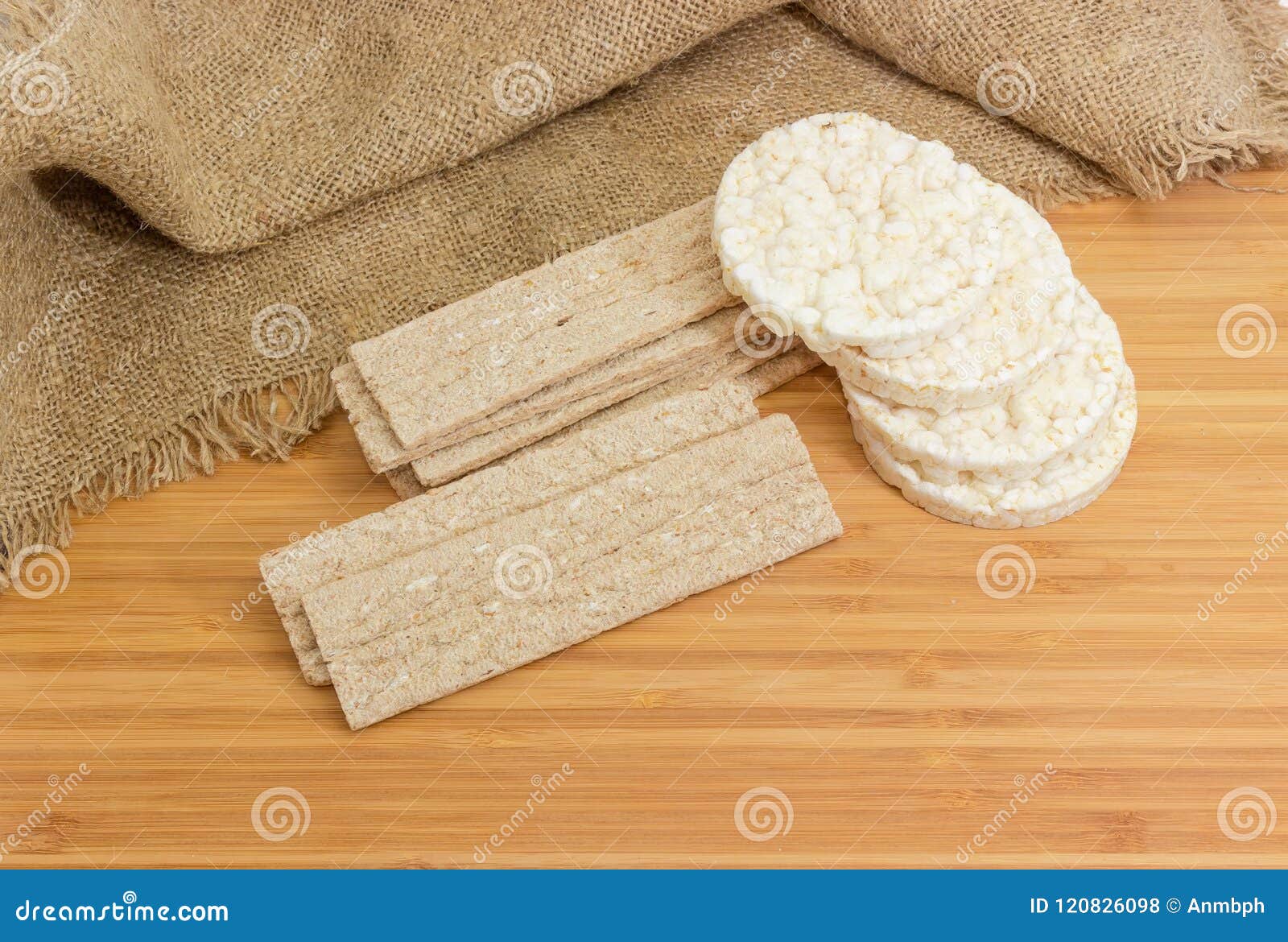 Rye-wheat and Rice Crispbreads on a Wooden Surface Stock Photo - Image ...