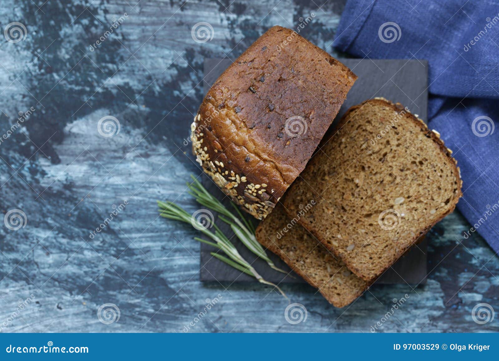 Rye wholemeal bread stock image. Image of homemade, wholegrain - 97003529