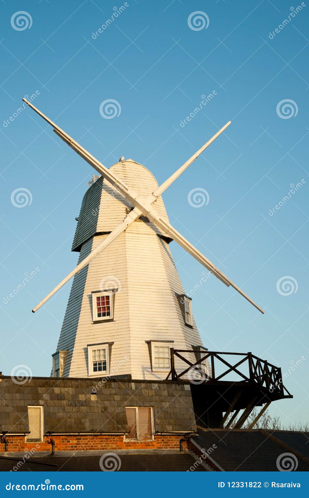 Rye windmill at sunset stock photo. Image of roof, britain - 12331822