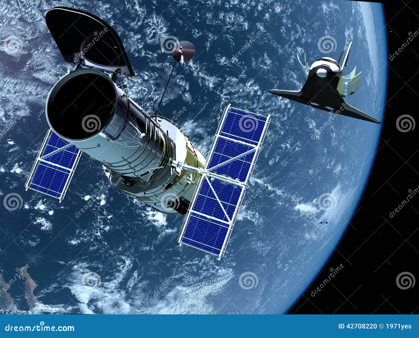 Rymdstation stock illustrationer. Illustration av lampa - 42708220