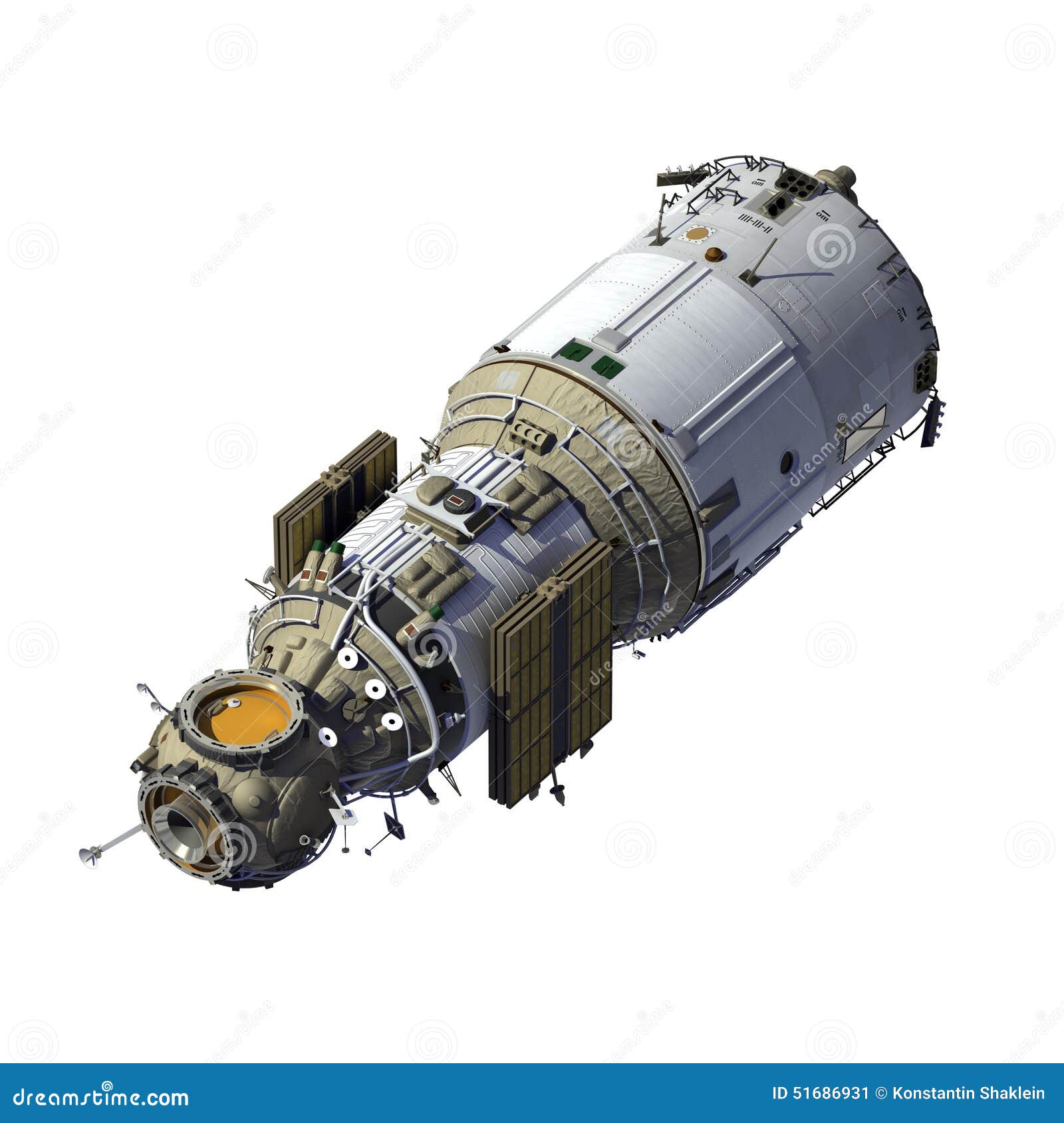 Rymdstation Med Vikta Solpaneler Stock Illustrationer - Illustration av ...