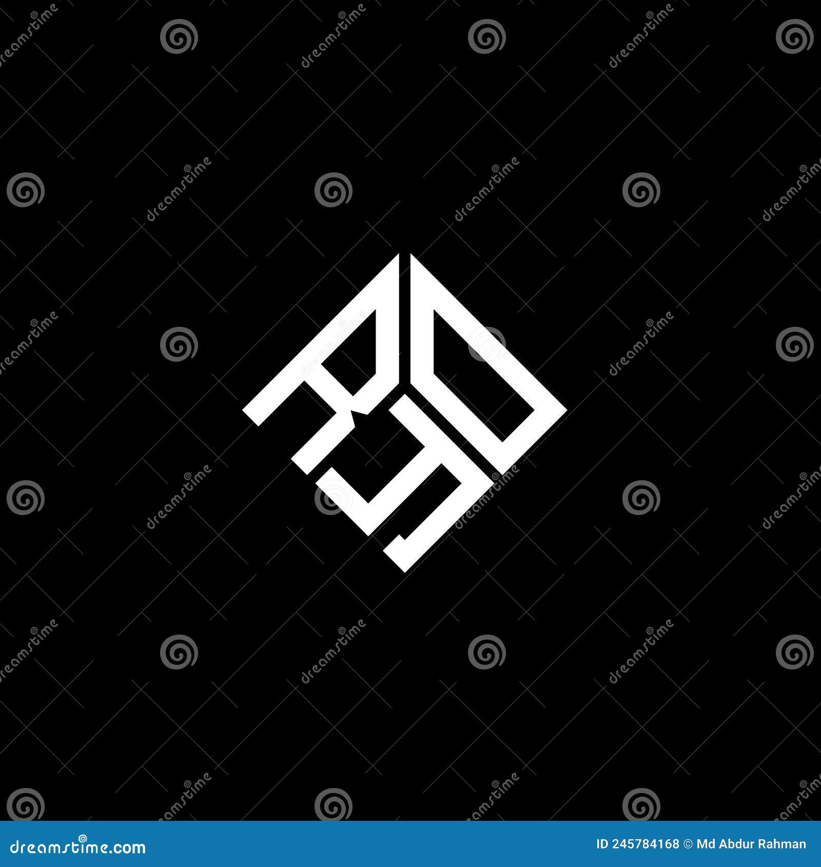RYO Letter Logo Design on Black Background. RYO Creative Initials ...