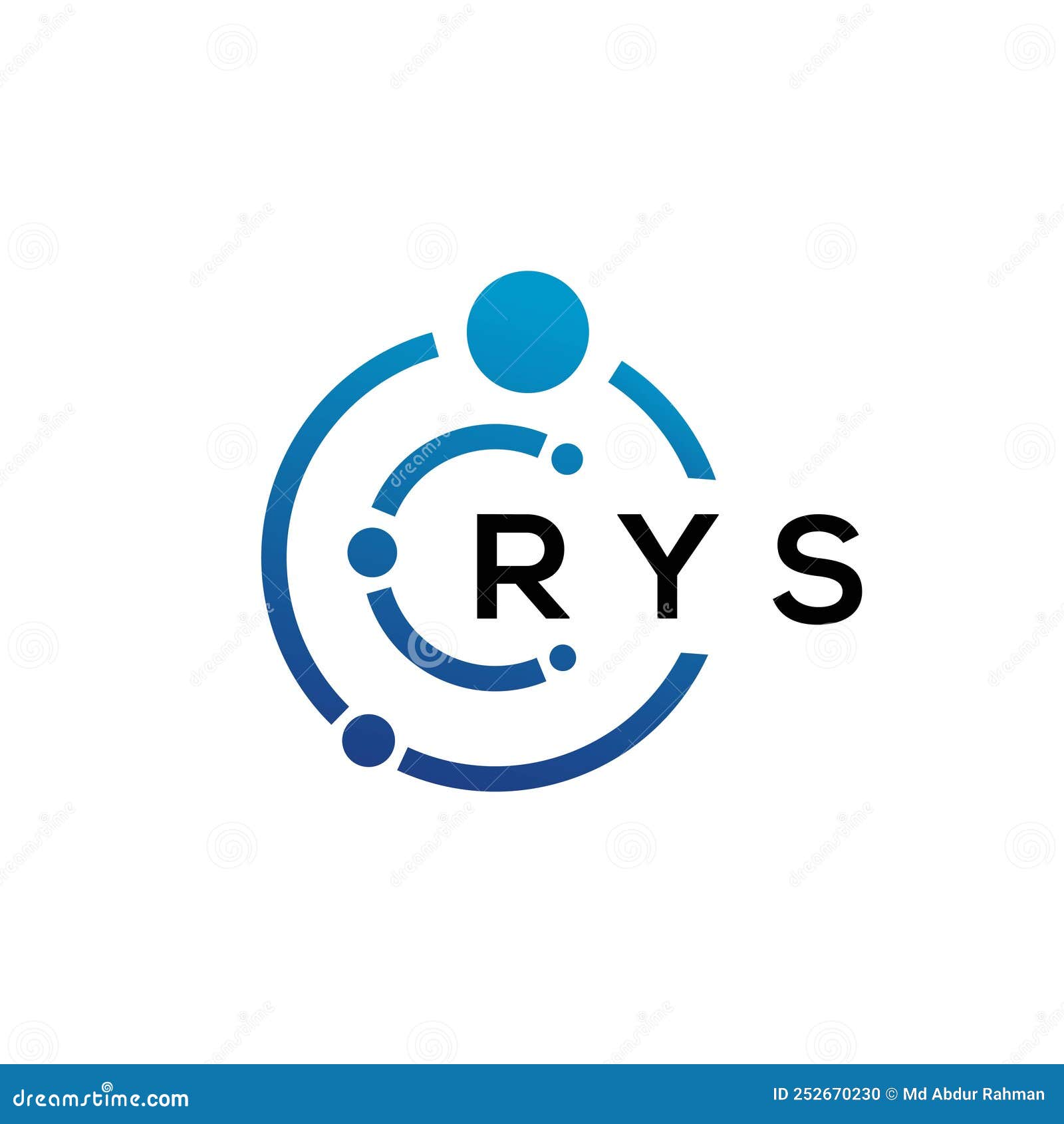 RYS Letter Technology Logo Design on White Background. RYS Creative ...