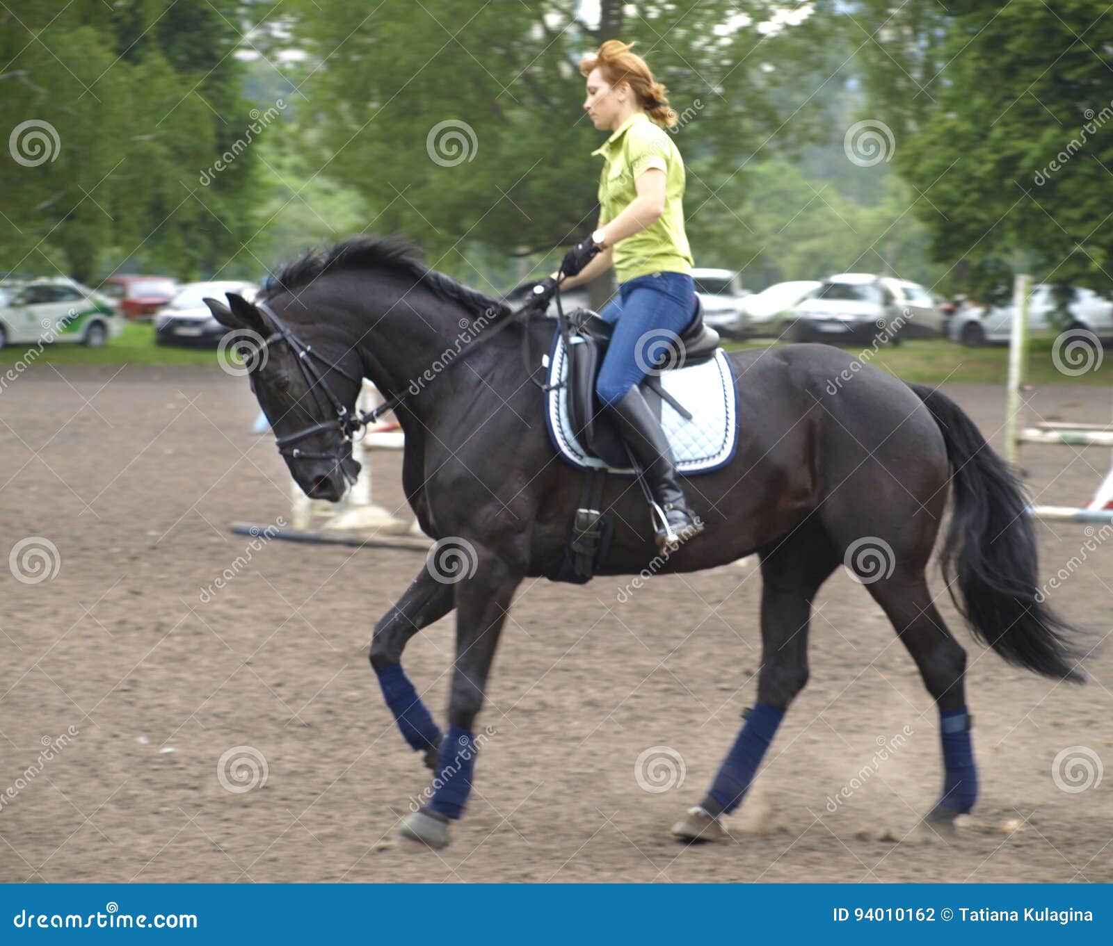 Ryttare arkivfoto. Bild av flicka, sportig, afton, fält - 94010162