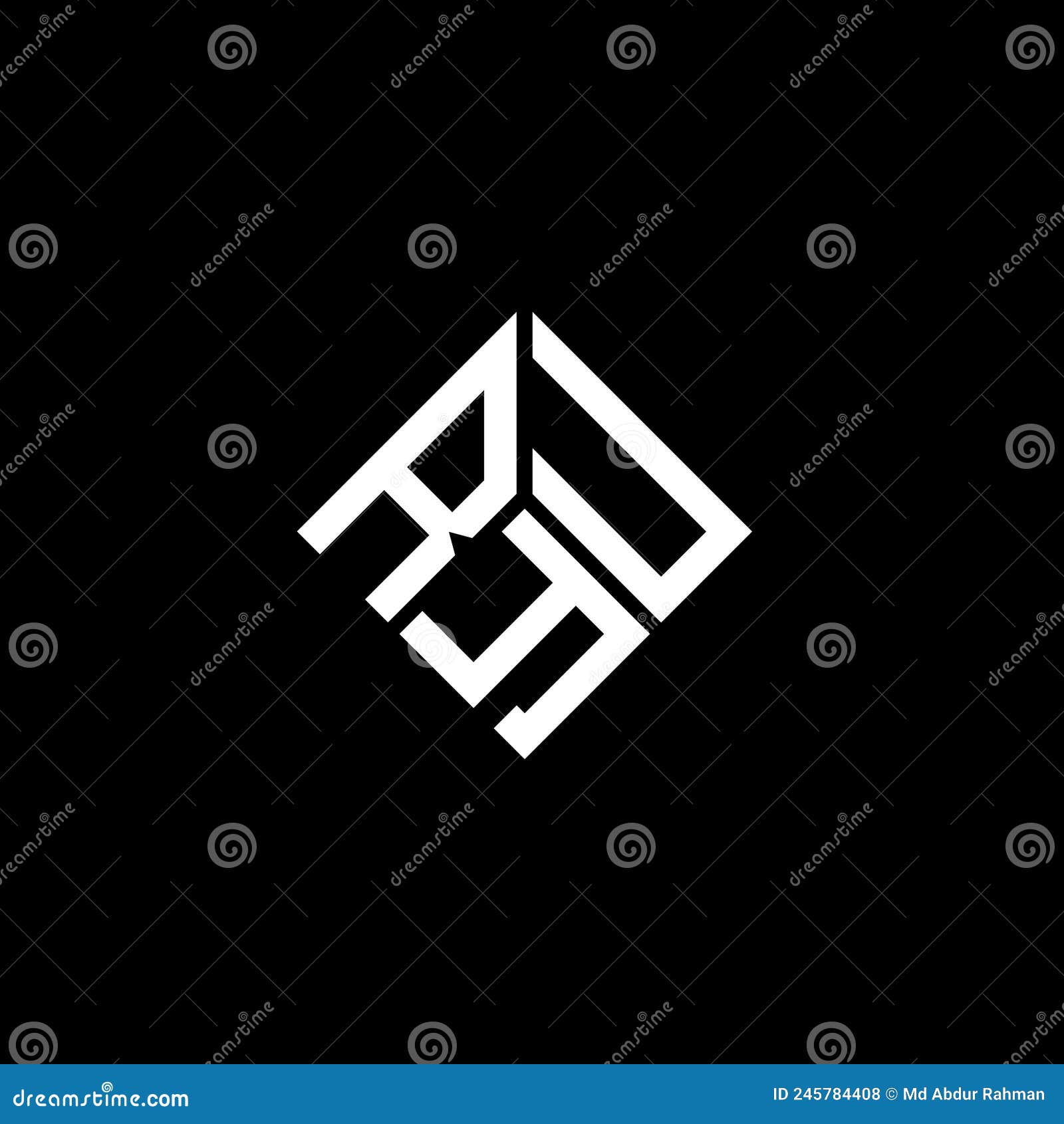 RYU Letter Logo Design On Black Background. RYU Creative Initials ...