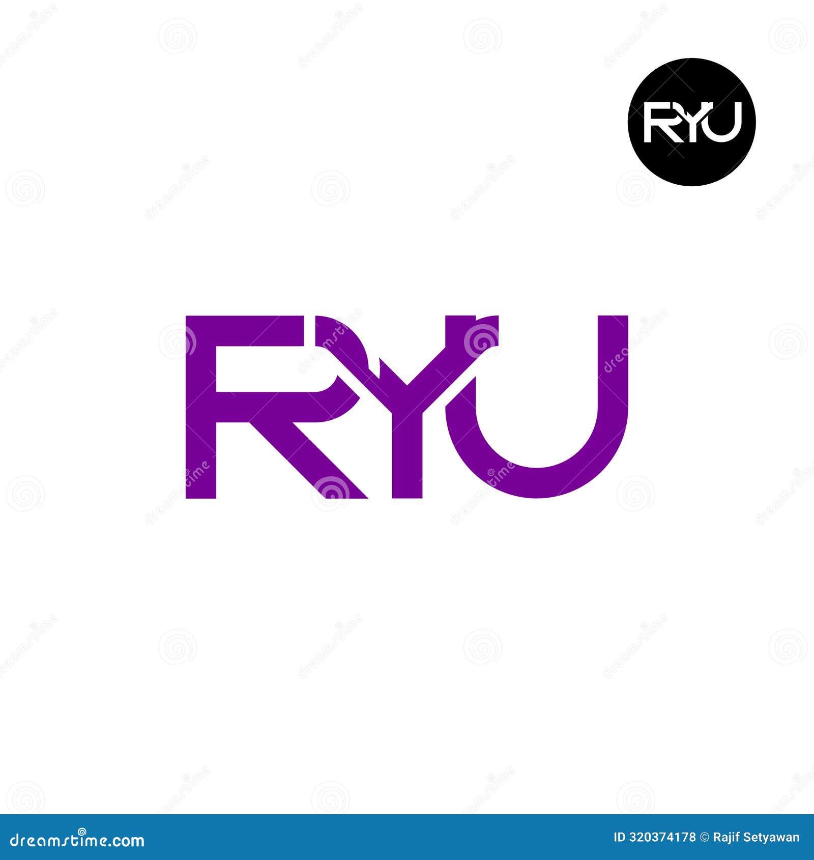 RYU Logo Letter Monogram Design Vector Illustration | CartoonDealer.com ...