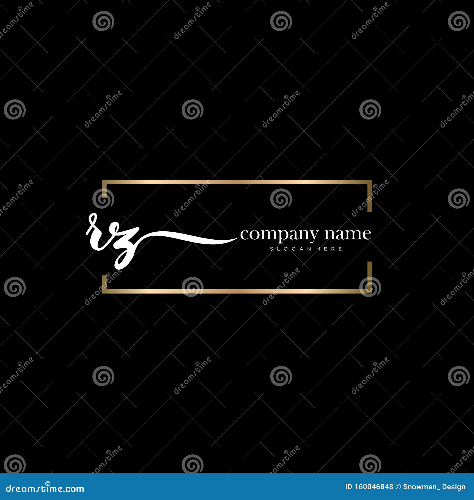 RZ Initial Handwriting Logo Template Vector. Stock Vector ...