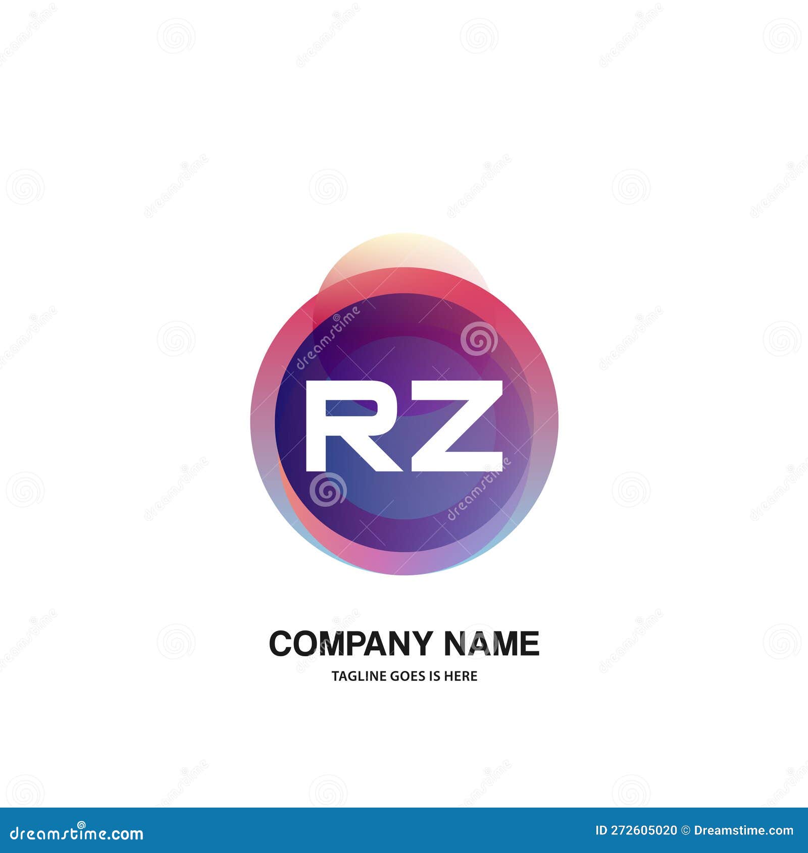 RZ Initial Logo with Colorful Circle Template Vector Stock Vector ...