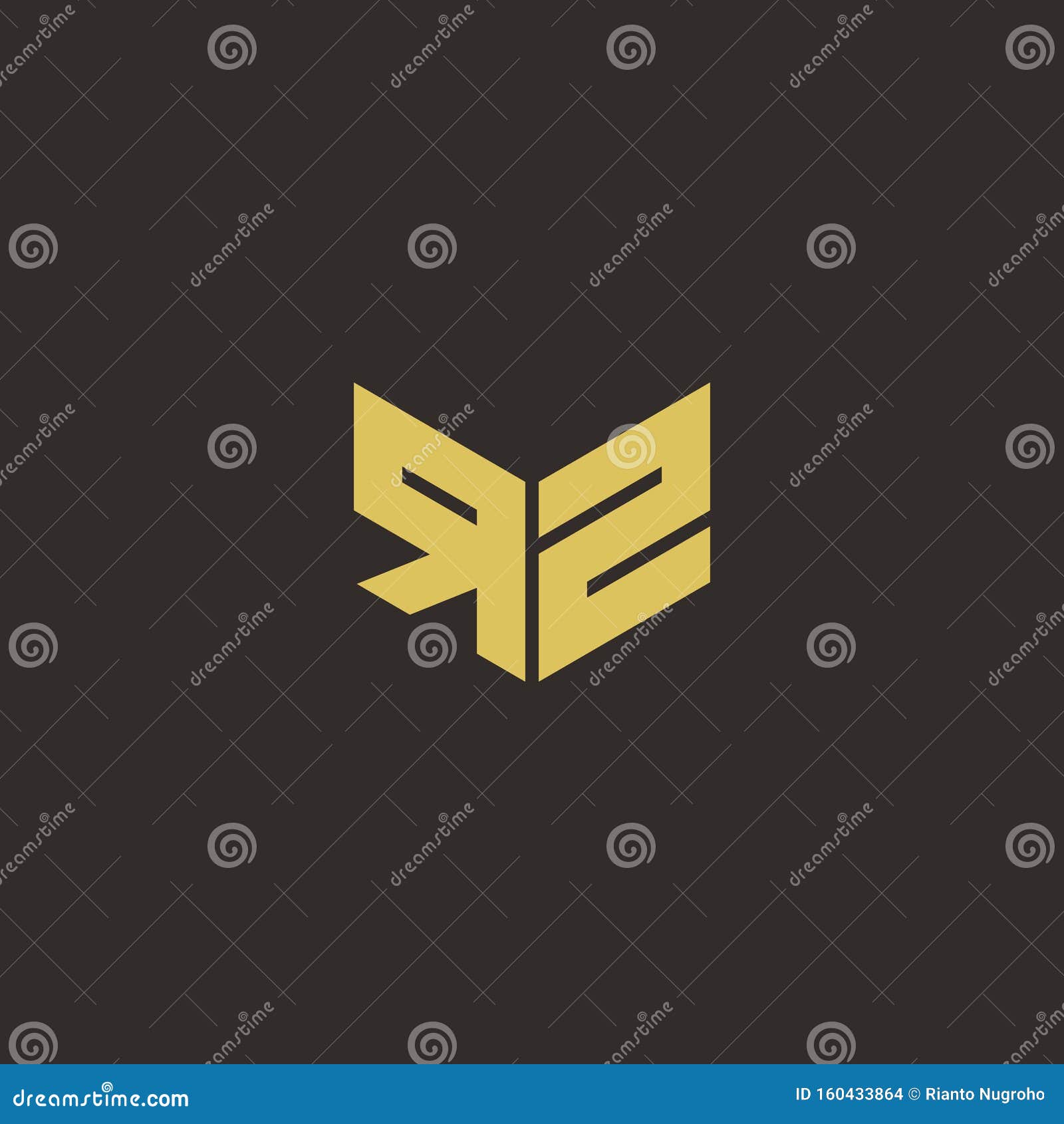 RZ Logo Letter Initial Logo Designs Template with Gold and Black ...